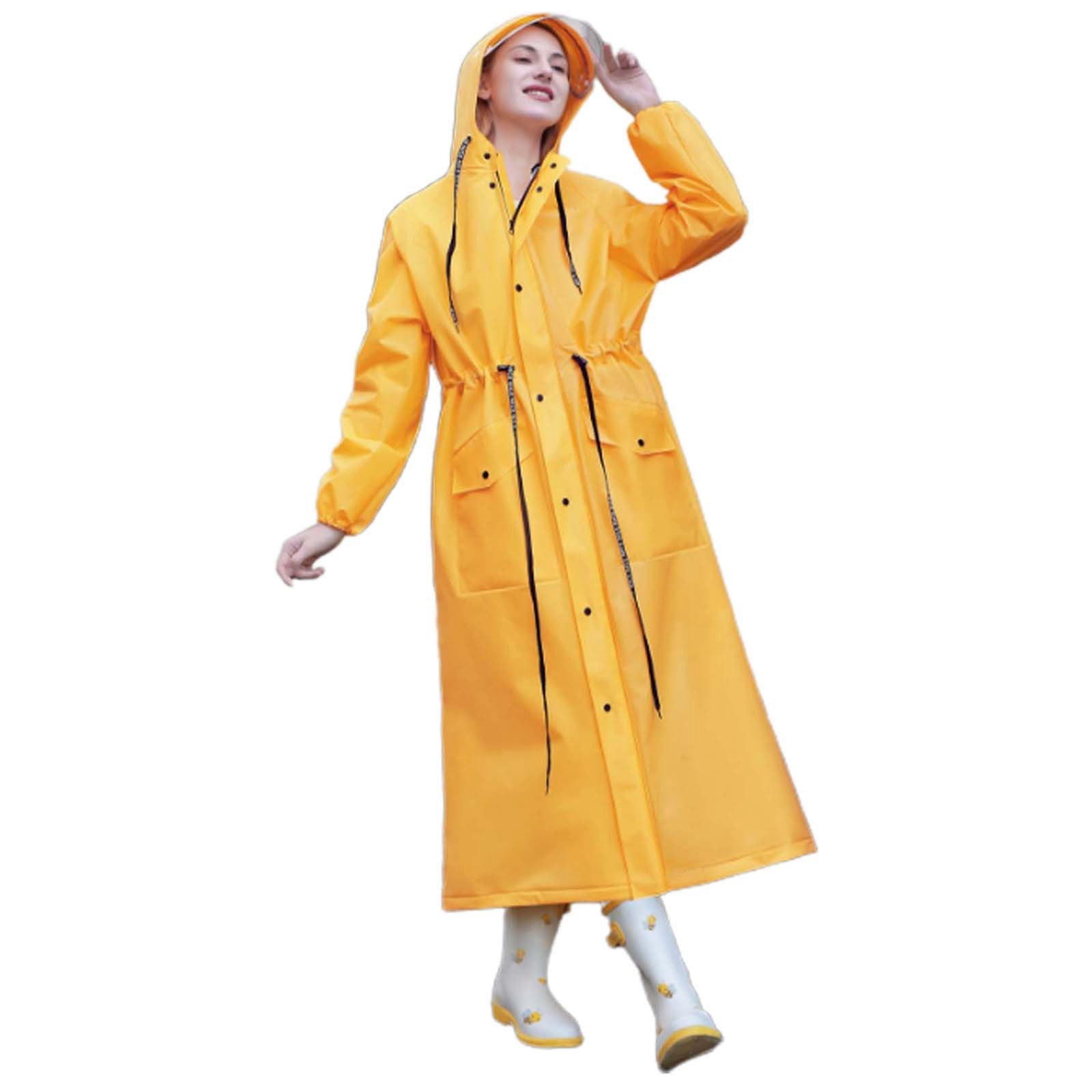 UFOUND Women's Long Raincoat Adult Full Body Rain Gear For Cycling ...