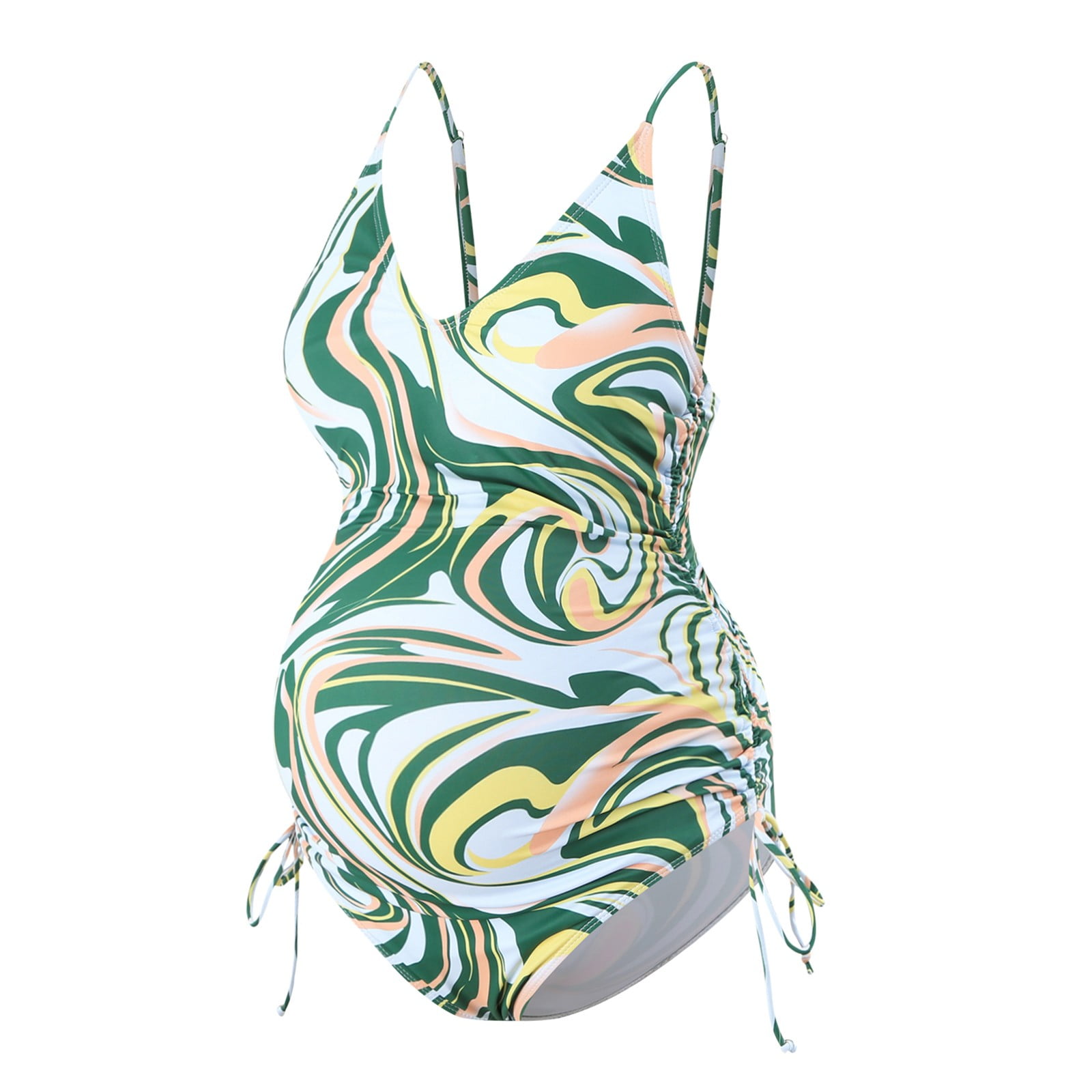 UFOUND Womens Maternity Swimsuits Floral V Neck Swimwear Bathing Beach ...