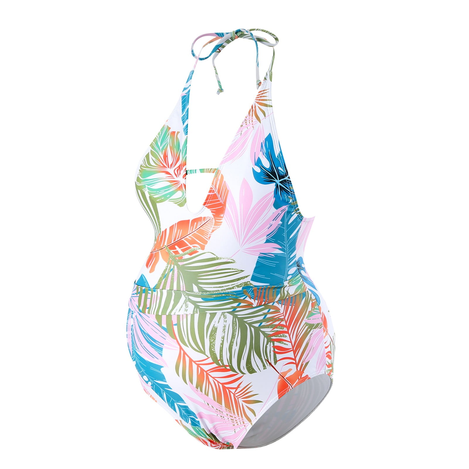UFOUND Womens Maternity Swimsuits Sexy V Neck Floral Swimwear Bathing ...