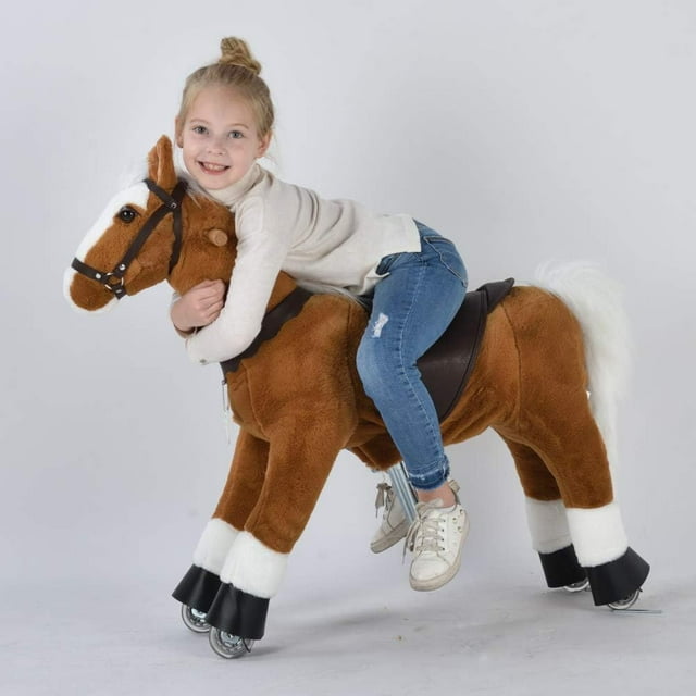 UFREE Ride on Horse Toy for Kids Ages 4-8 ,Medium Rding Horse Toy ...