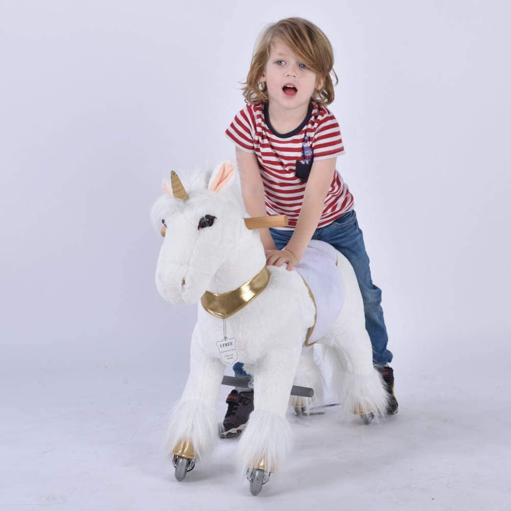 UFREE Ride on Unicorn Toy for Kids Ages 3-6 ,Small Rding Unicorn Toy ...