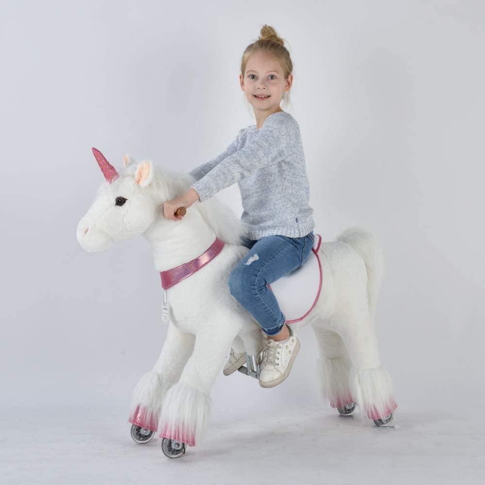 UFREE Ride on Unicorn Toy for Kids Ages 4-8 ,Medium Rding Unicorn Toy ...