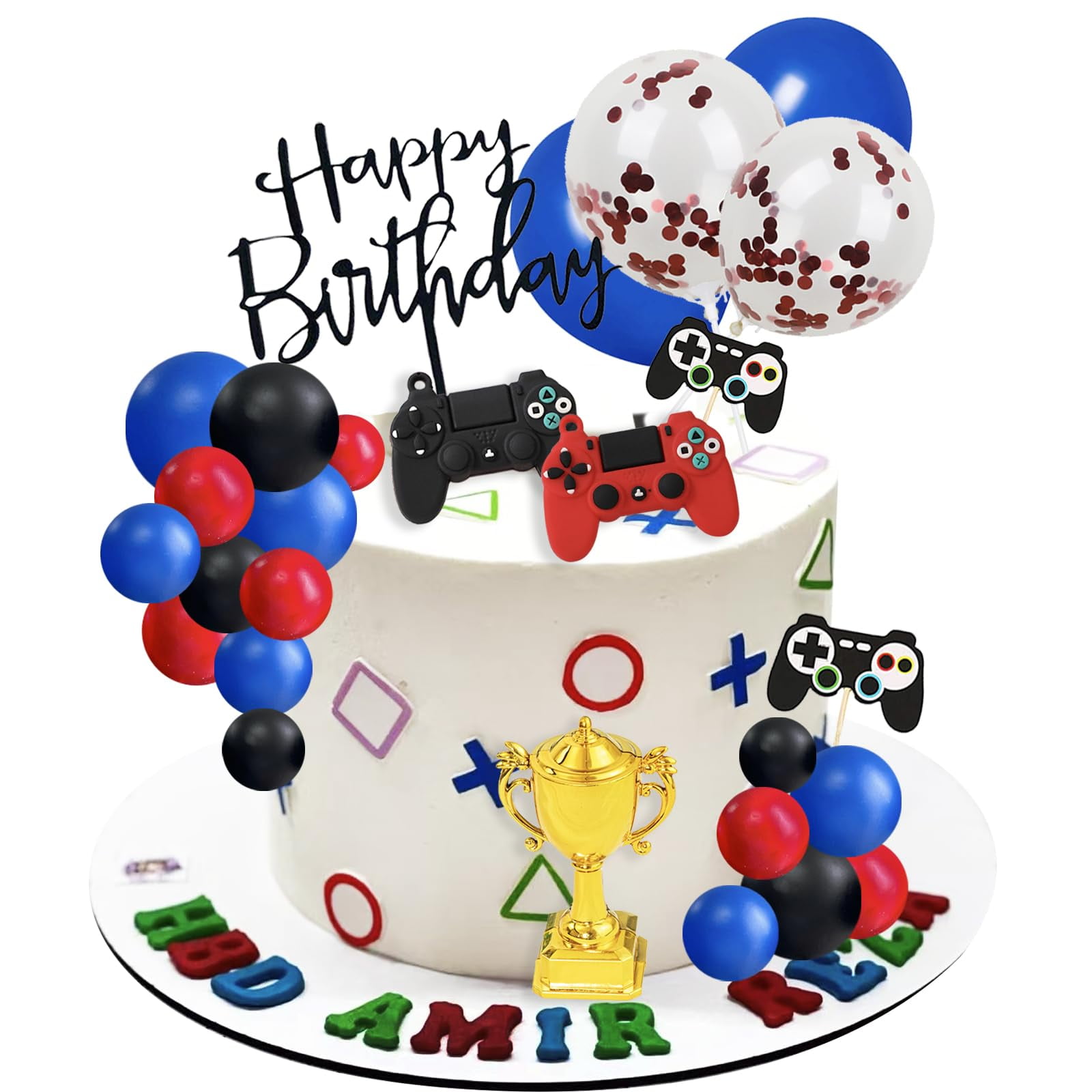 UFROMSKY 28pcs Video FEV6 Game Cake Topper Headset Cake Topper Game ...