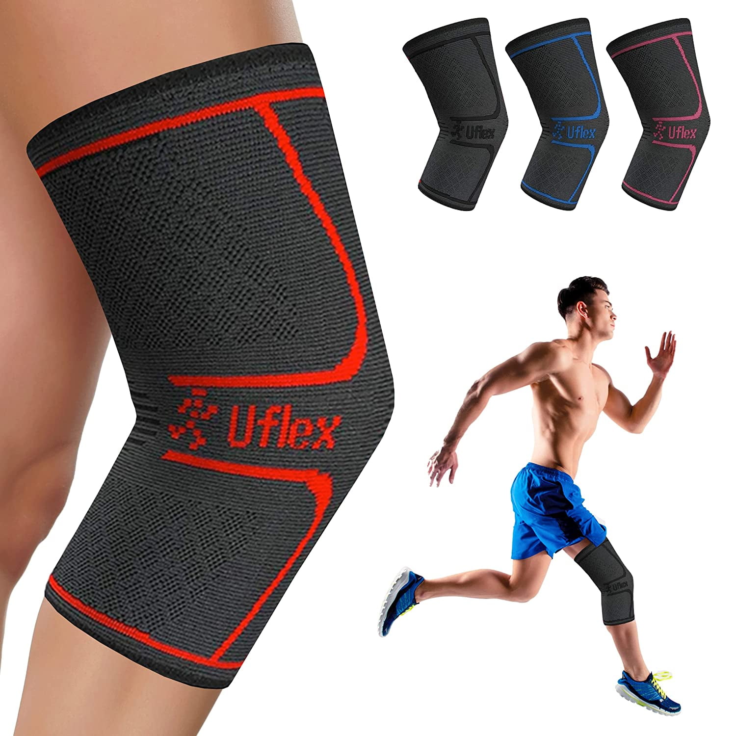 UFlex Athletics Knee Compression Sleeve Support for Women and Men ...