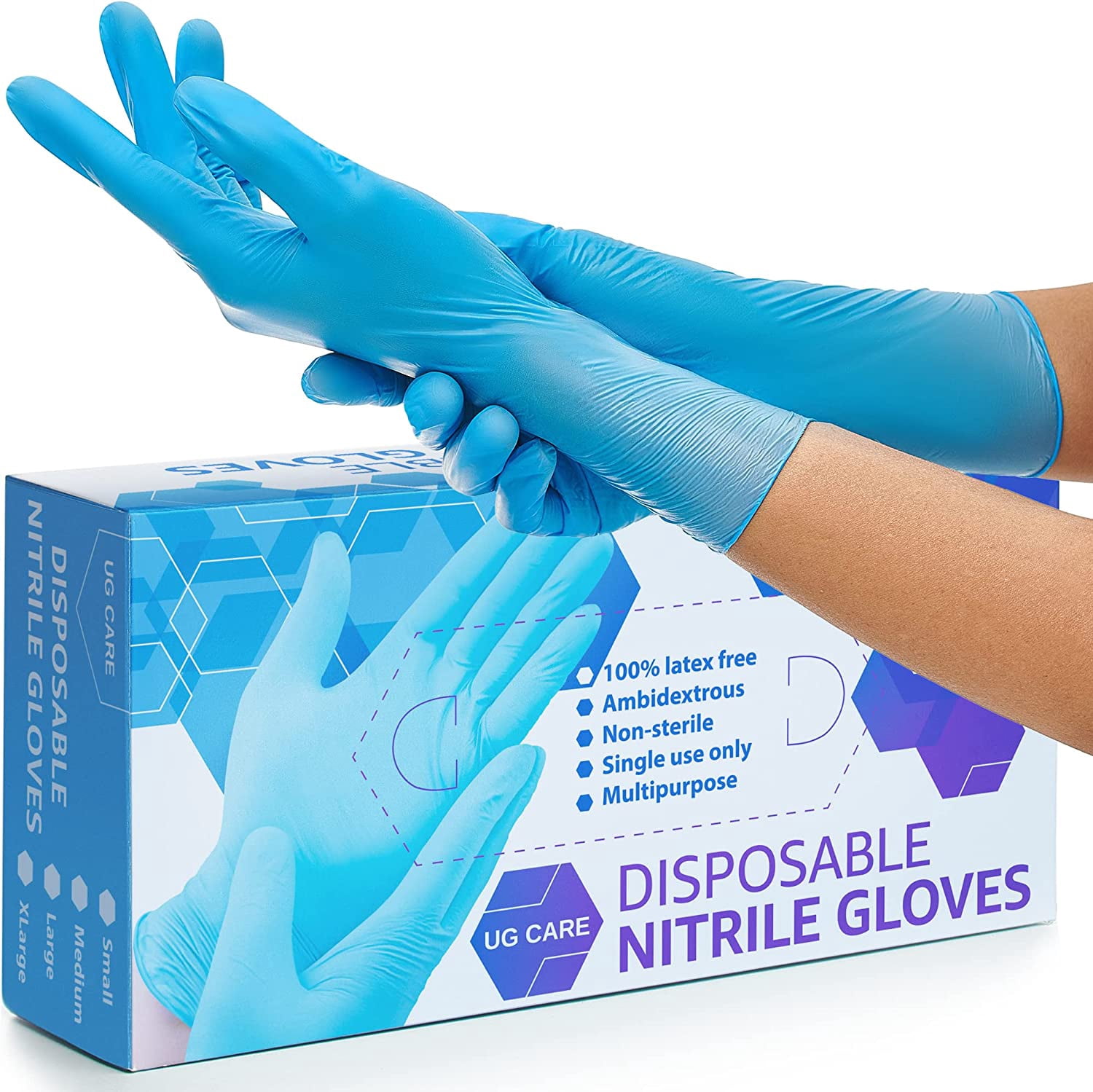 UniGroup Care [100 Pcs Nitrile Gloves - Powder & Latex Free Disposable ...