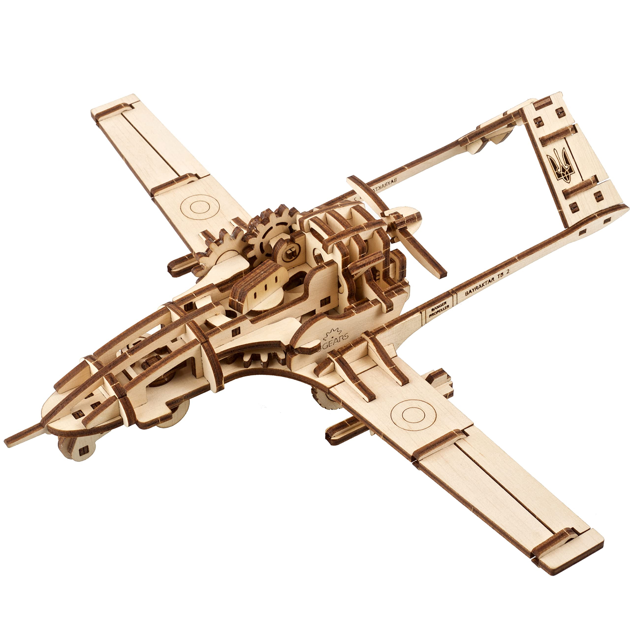 UGEARS Bayraktar TB2 Combat STF9 Drone - Powerful Wooden Airplane Drone ...