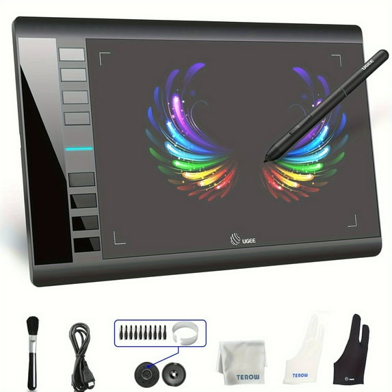 UGEE M708 V3 10x6 Inch Drawing Tablet, 8192 Levels Pressure Battery ...