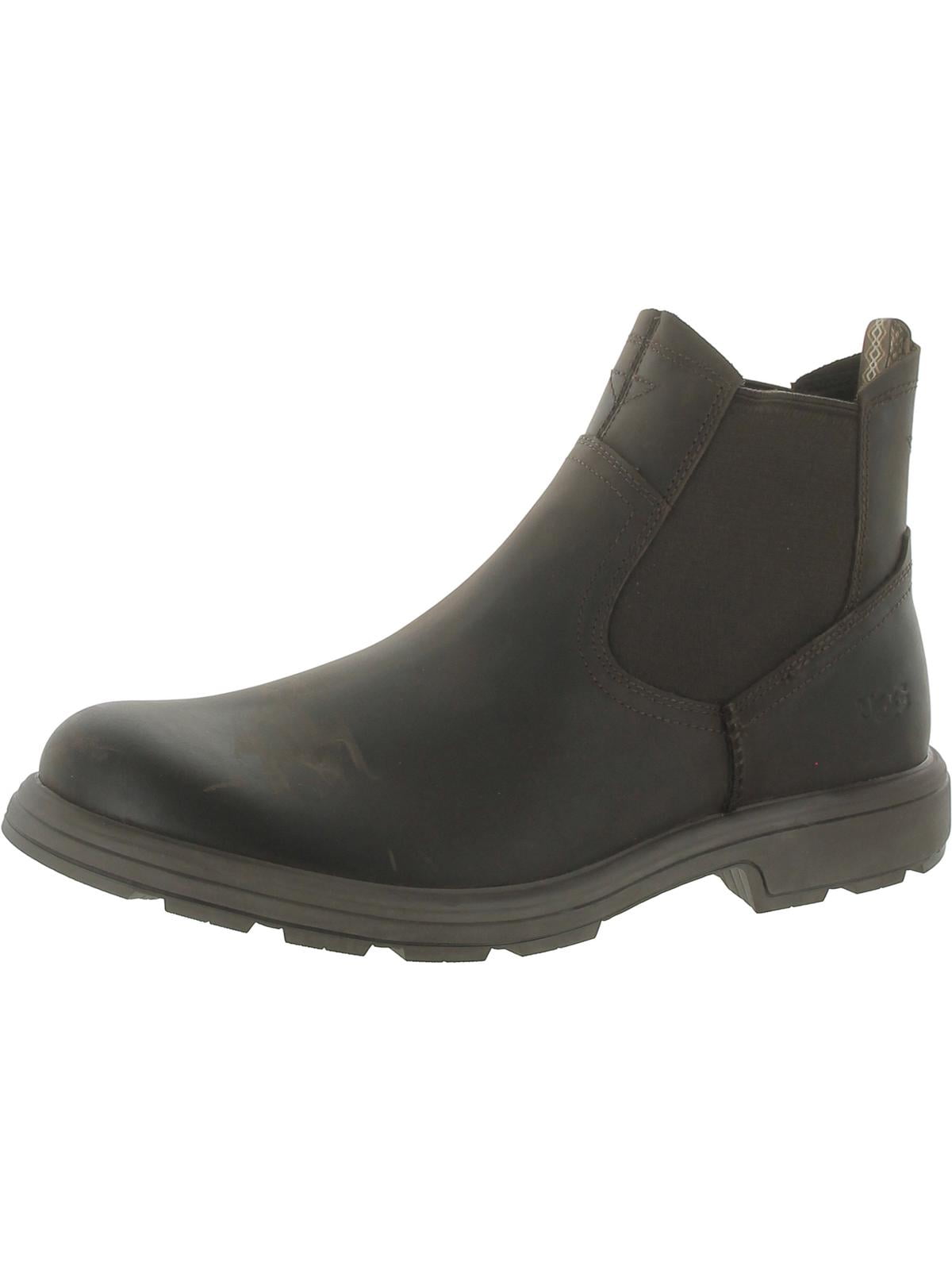 UGG Mens Leather Chelsea Boots, Pull On Ankle Style, Mixed Media Design ...