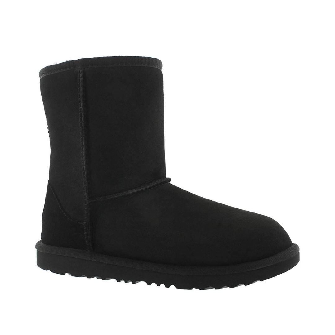 UGG Toddler Classic II Black Sheepskin Boot, Size 6, Cushioned Outsole ...