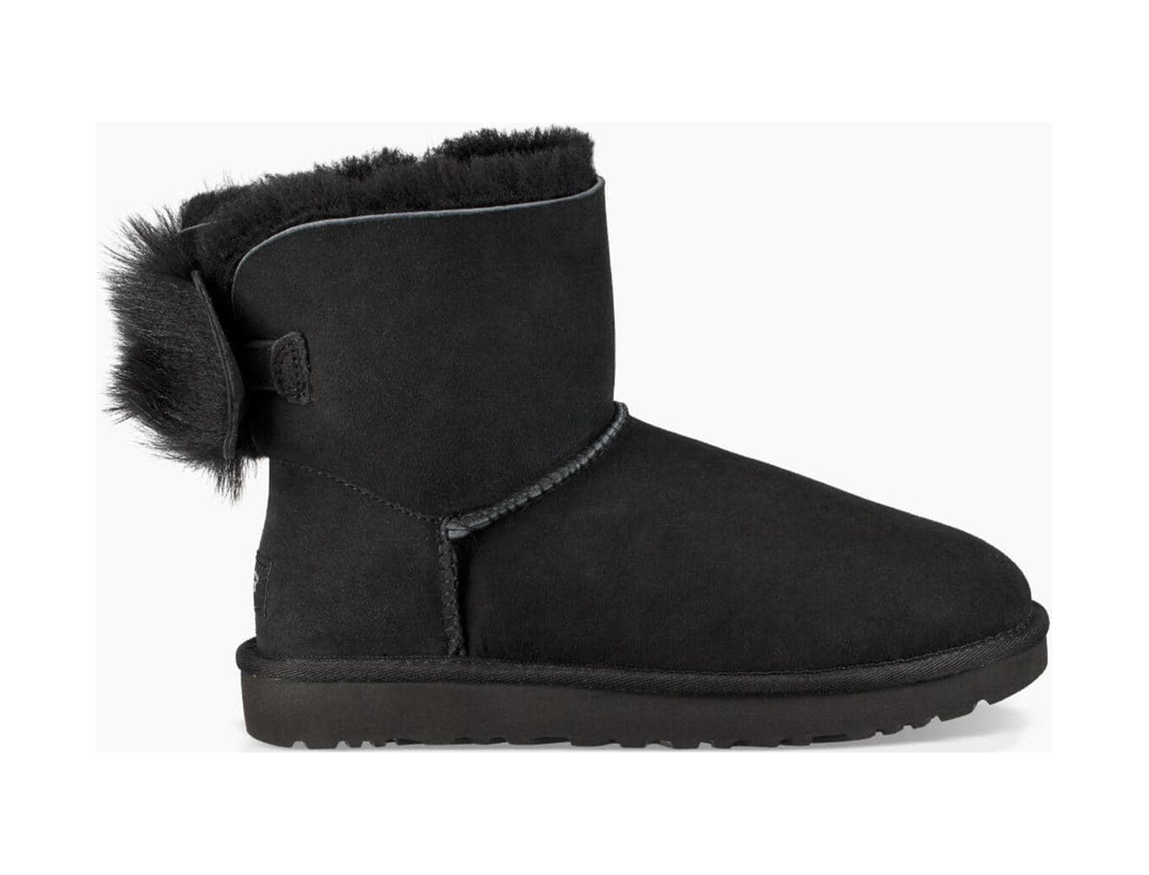 UGG Women's Fluff Bow Mini Boot, Black, Size 11 - Walmart.com