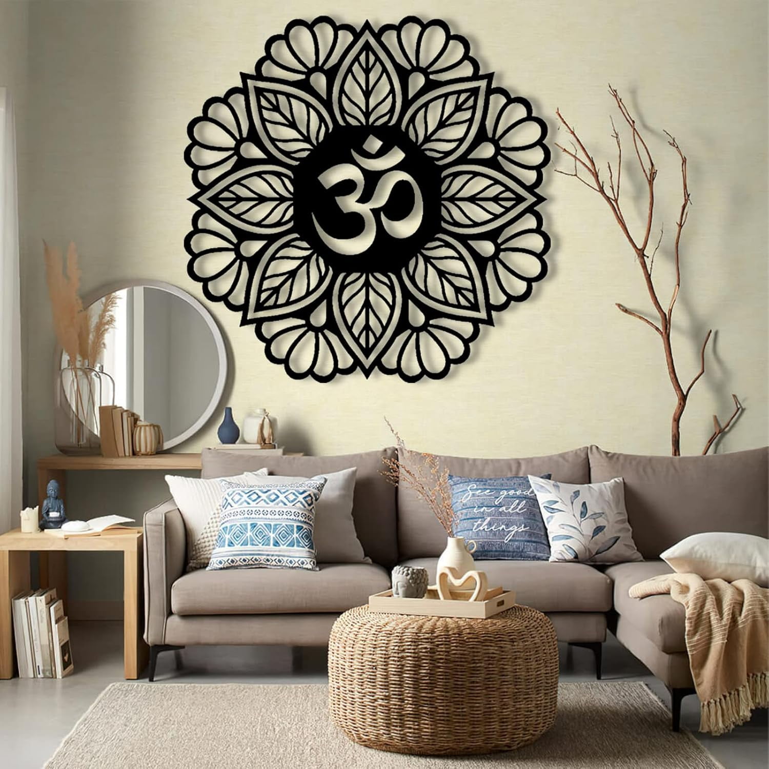 UGJSH Metal Mandala Wall Art, Metal Om Wall Art, Decor for Office ...