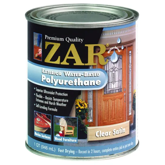 UGL 32712 Zar Clear Amber Satin Exterior Water Based Polyurethane Quart ...