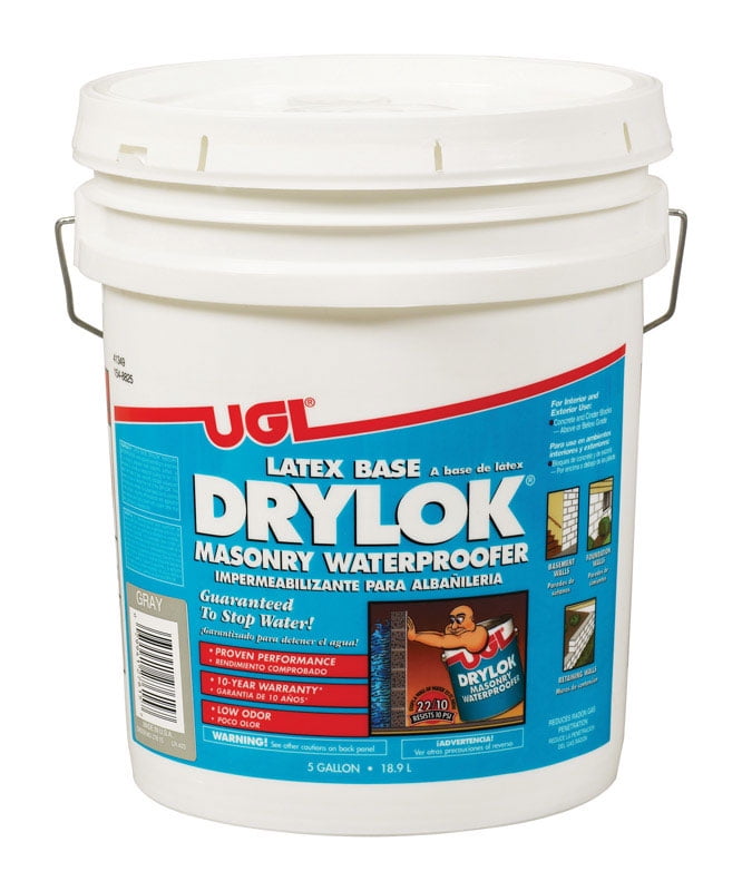 UGL Drylok Gray Flat Latex Masonry Waterproofer 5 gal. - Walmart.com
