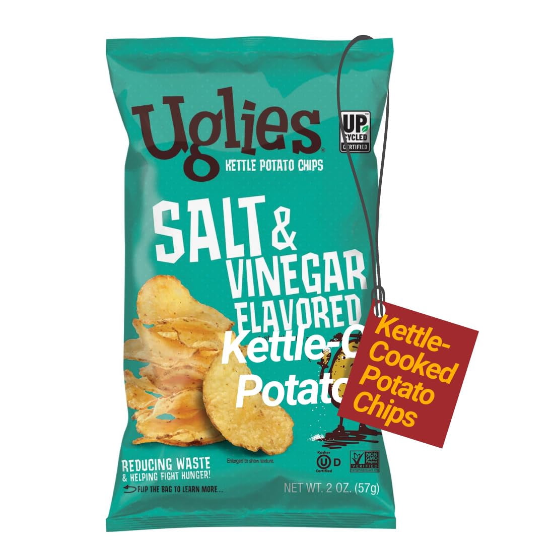 UGLIES Kettle-Cooked Potato Chips, MZF22 Gluten-Free Snacks, Kosher ...