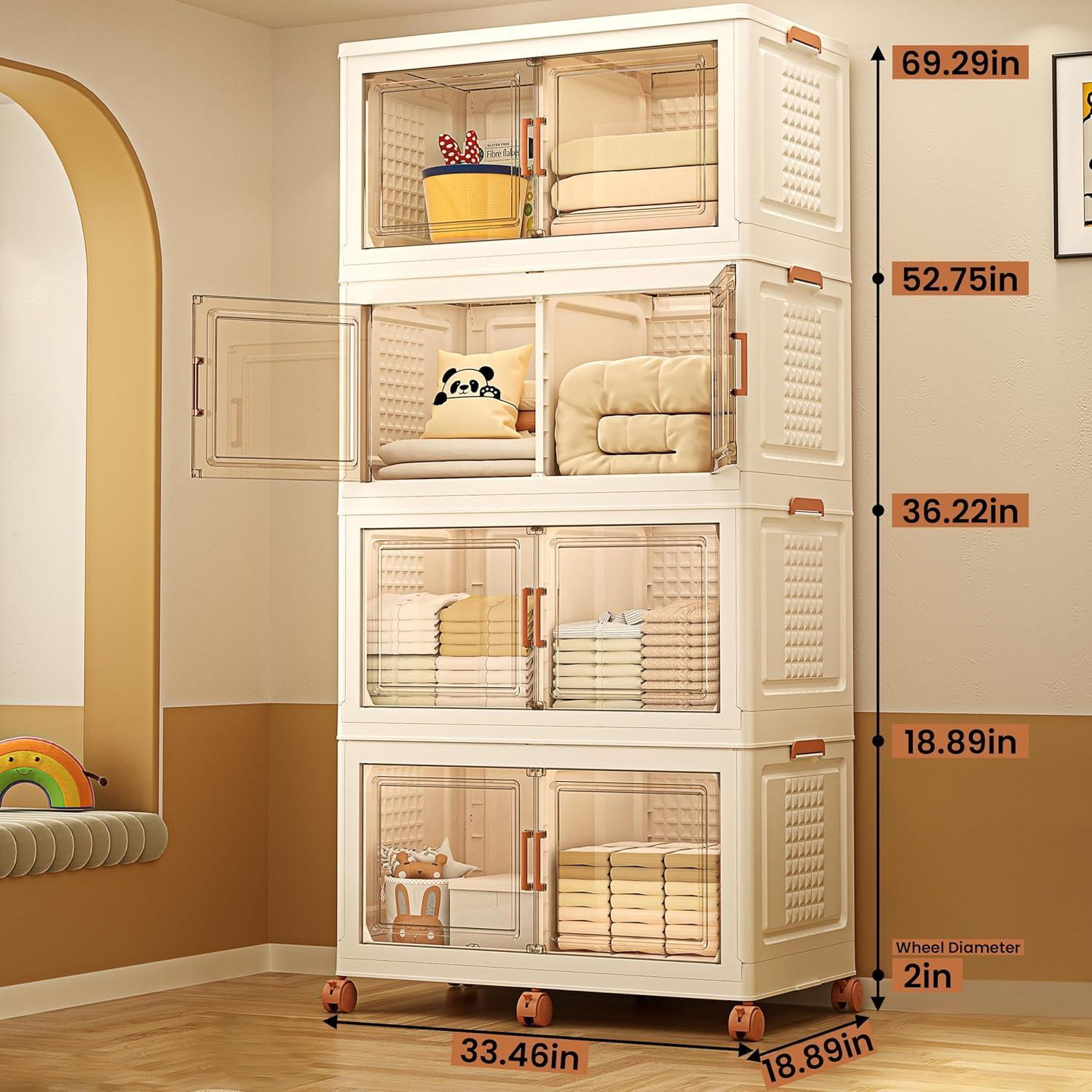 UGM Gal 3or2 Layers Stackable Storage Bins with Lids And Doors - Sensor ...