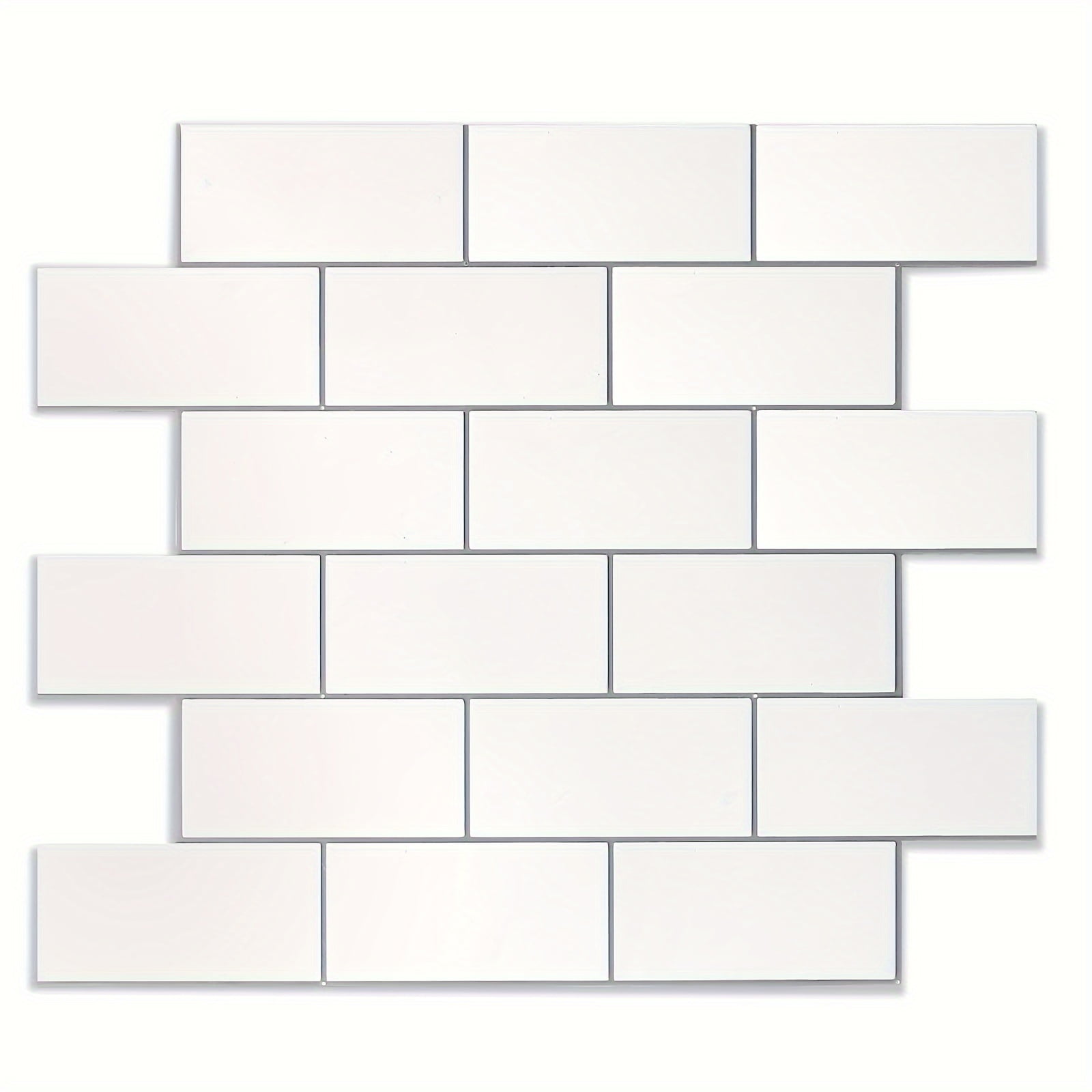 UGM PVC Peel And Stick Tile Backsplash 12‘‘x12‘‘ Pure White Self ...