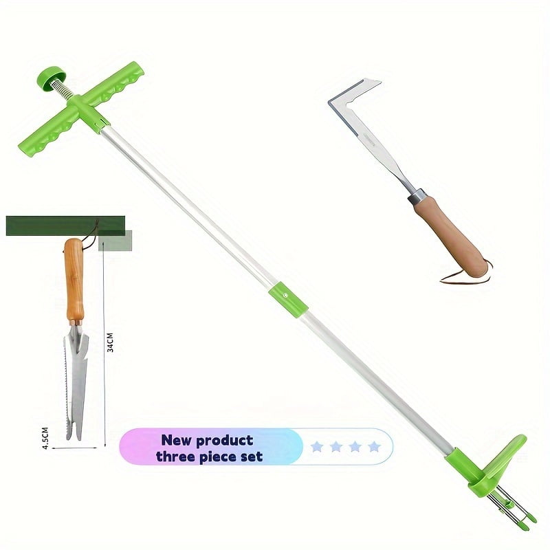 UGNO Practical Gardening Set 3 Pcs Weeder Tool Set With 3 Claws Stand ...