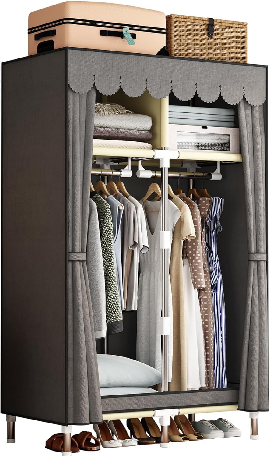 Portable Wardrobe Closet Portable Closet for Bedroom Non- Wardrobe Portable Closet Organizers ...