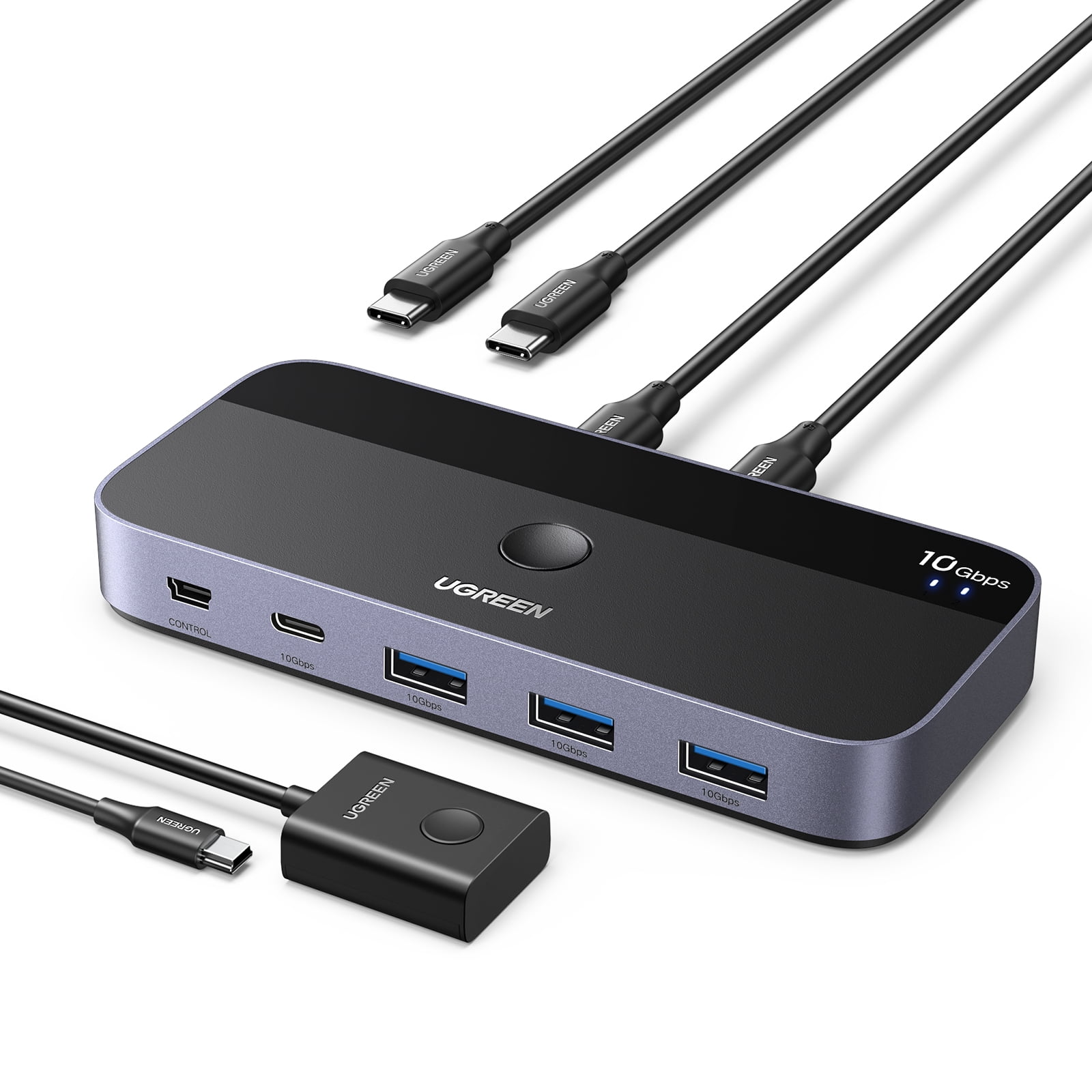 UGREEN 10Gbps USB C Switch 2 Computers Share 4 USB 3.2 Ports, USB ...