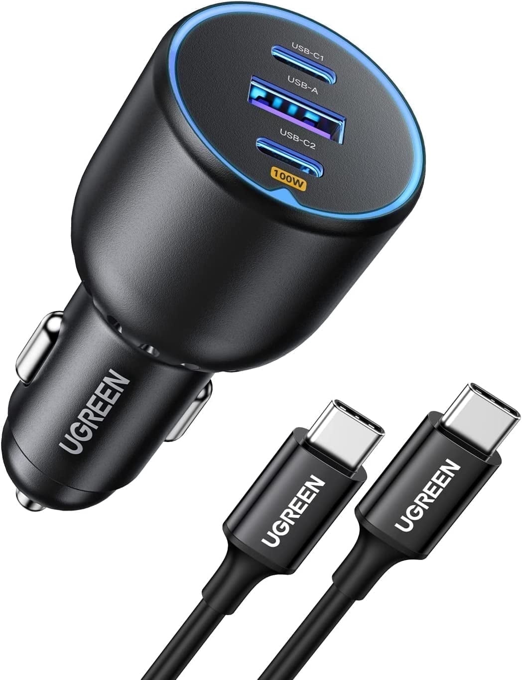 UGREEN 130W USB C Car Charger Adapter for Cellphone Laptop with PD 30W ...