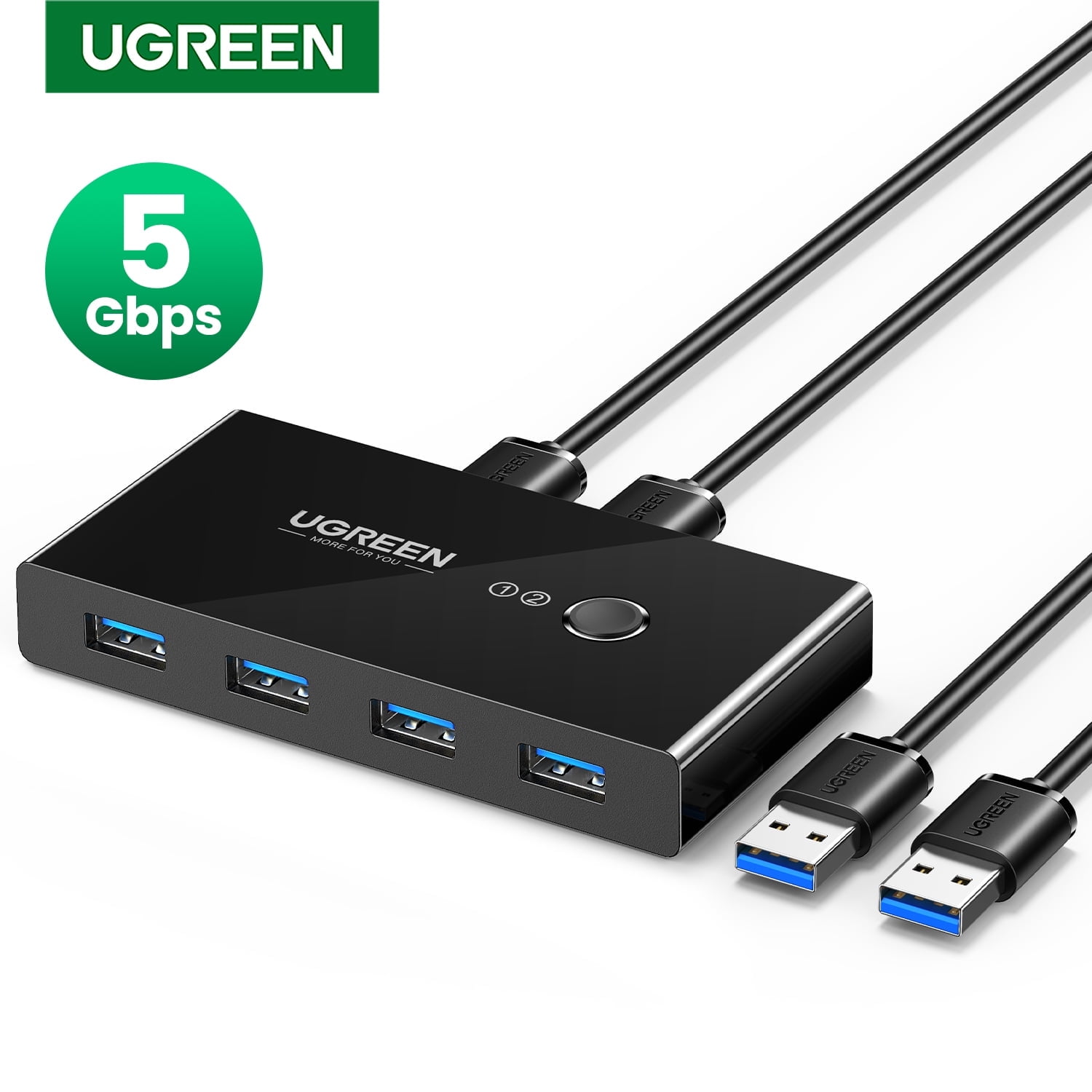 UGREEN USB 3.0 Switch Selector, 2 PC Share 4-Port, KVM Switcher with ...