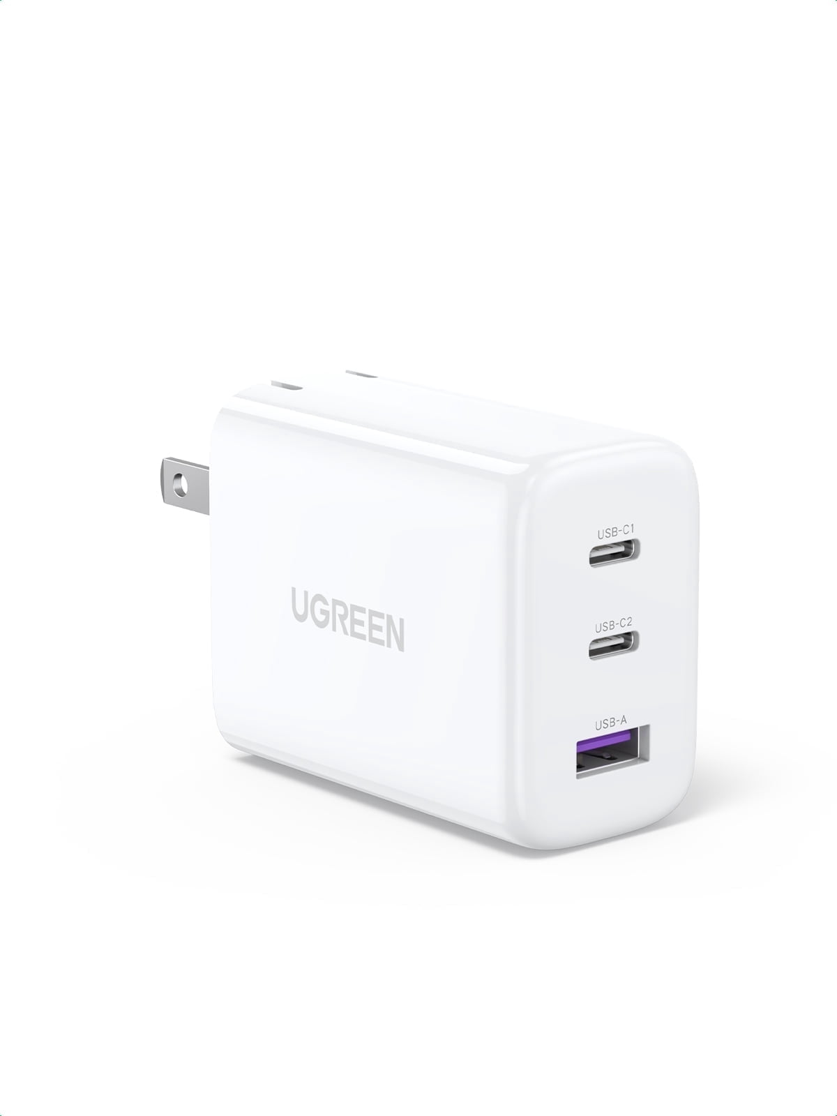 UGREEN USB-C Charger 65W, 3-in-1 Fast Charger, Compact Foldable Design ...