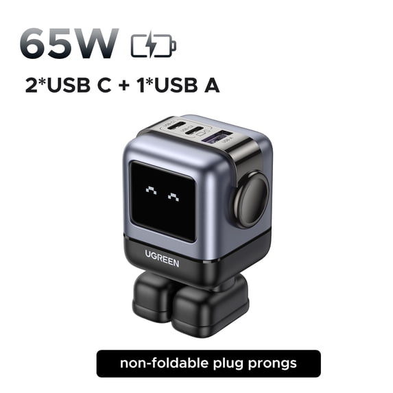 UGREEN USB C Charger, 65W, 3-Port Fast Charger Black - Walmart.com