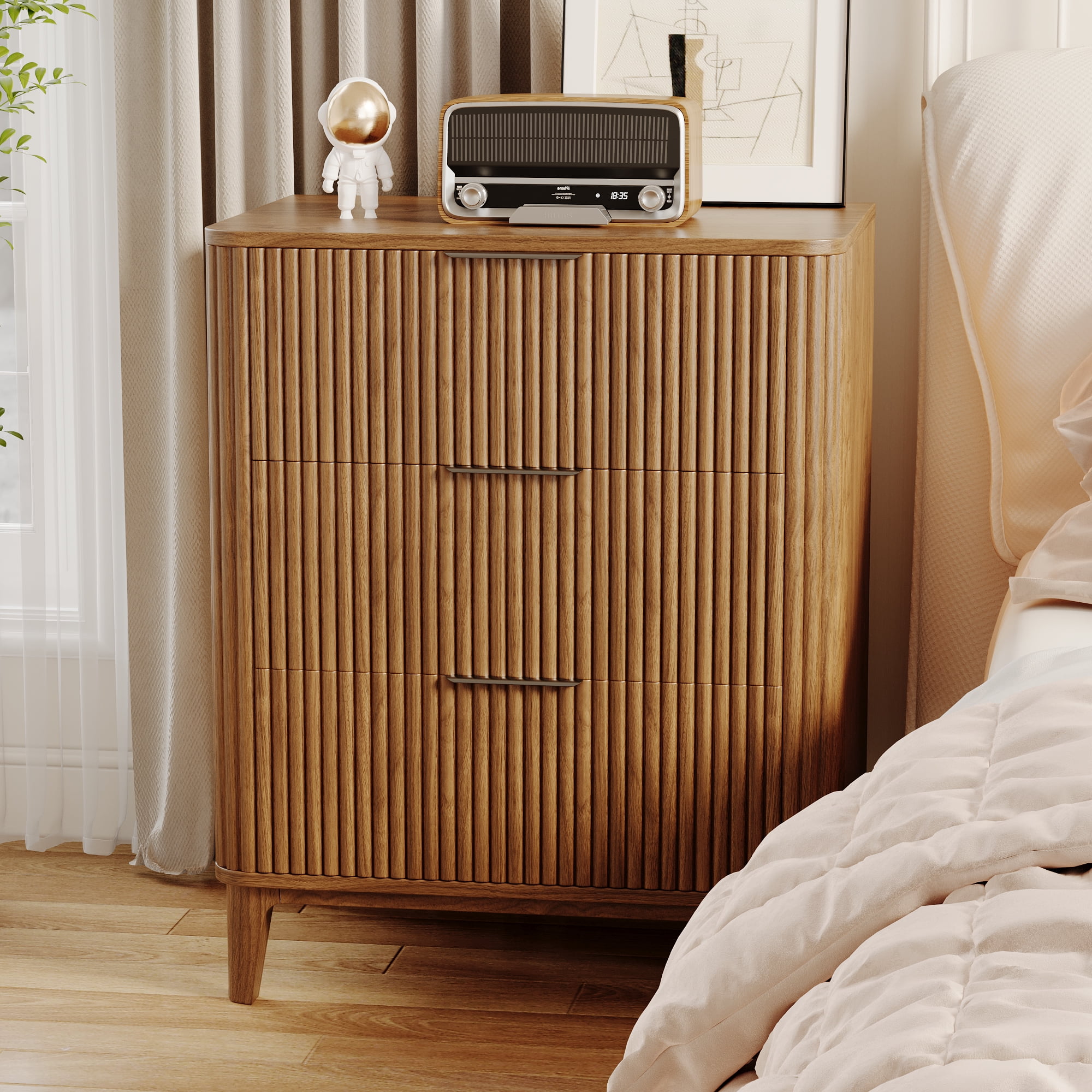 UGTOO 23.6"L Dressers Nightstand with 3 Drawers - Modern Side Table for ...