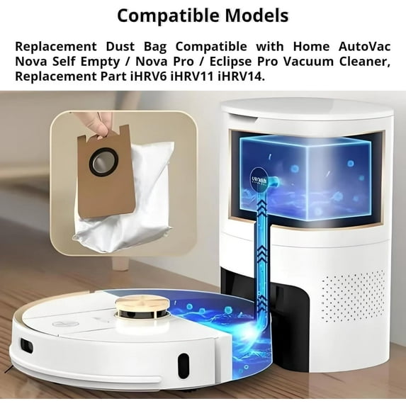 UGUCYUI-10 Pack Dust Bags Replacement for iHome AutoVac Nova Self Empty ...