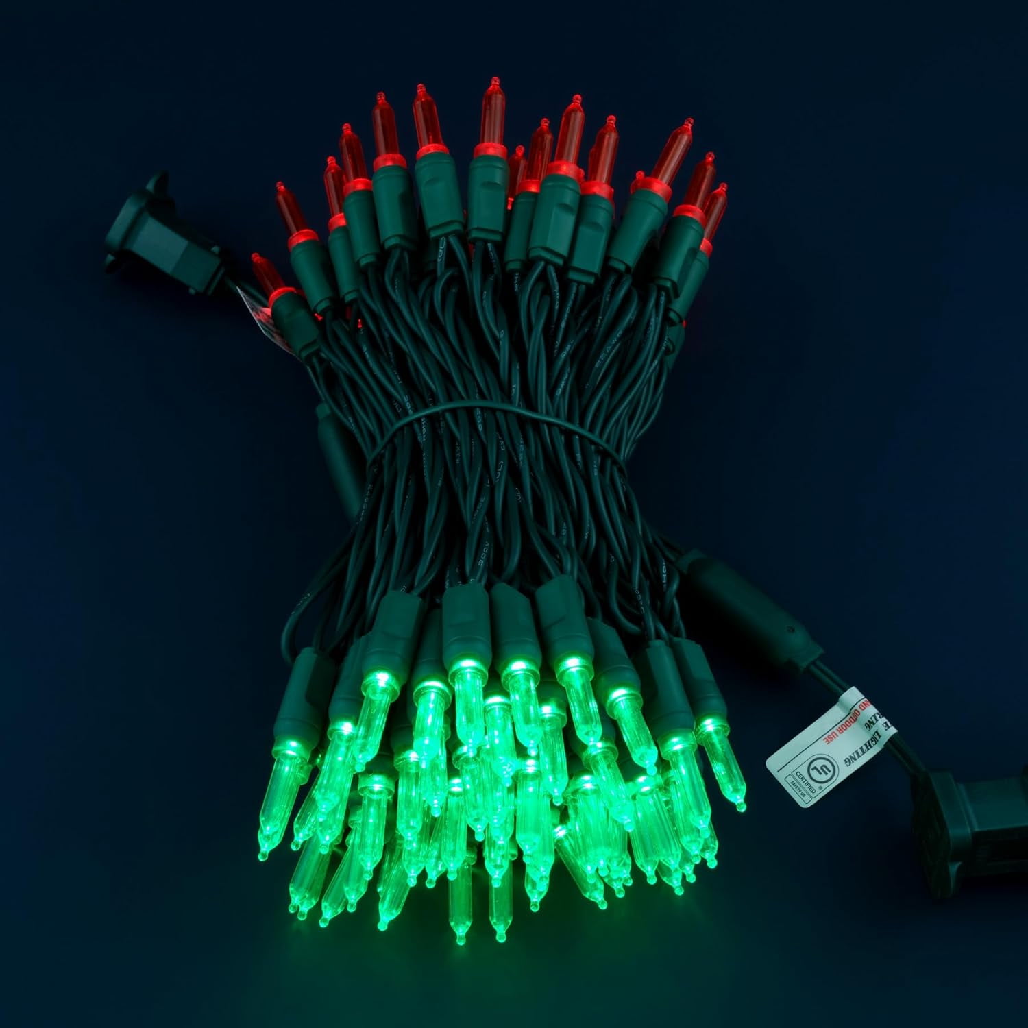 UGUCYUI-100 Red & Green One-Piece LED Christmas Lights, 33 ft Green ...