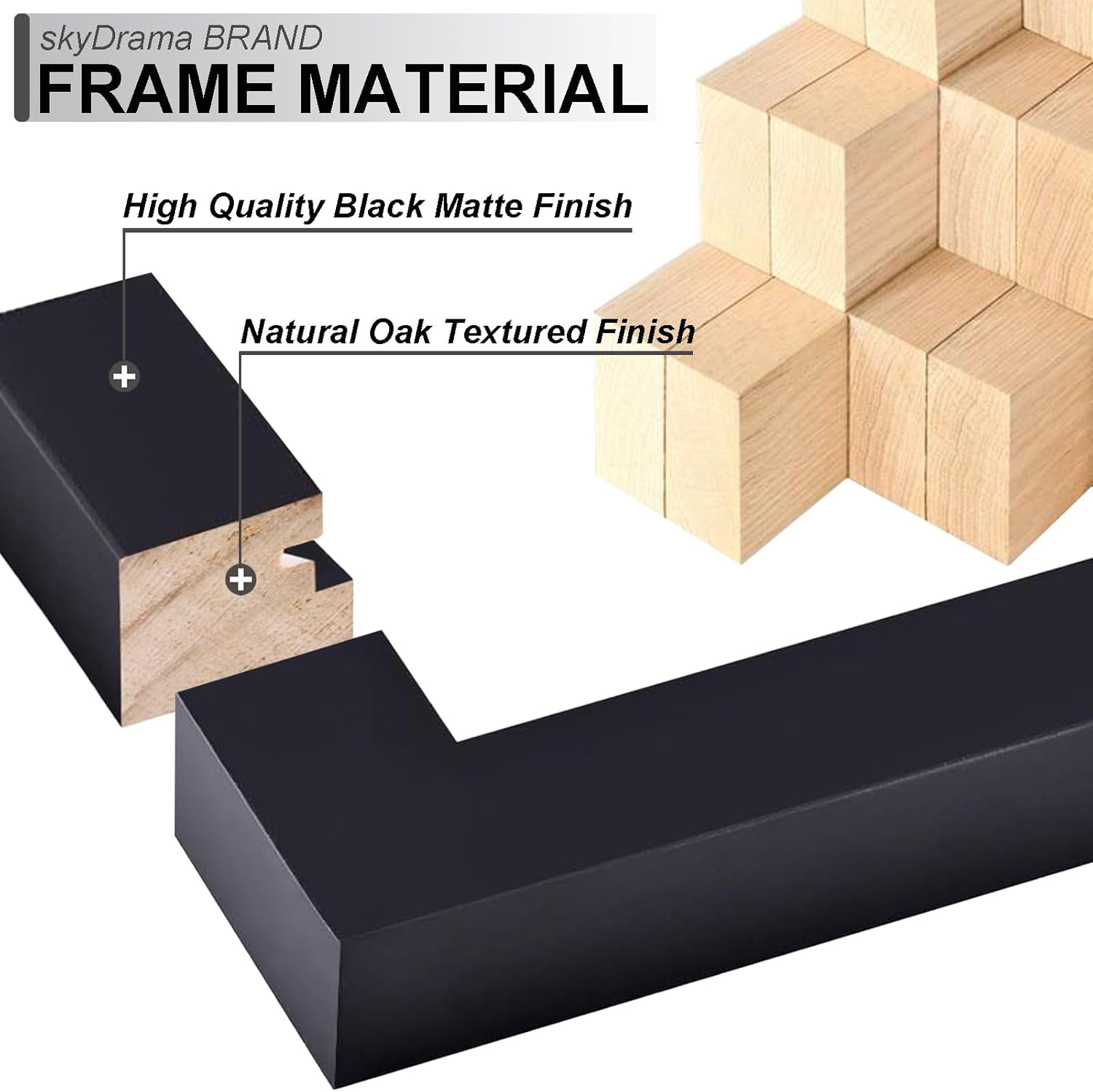 UGUCYUI-100% Solid Wood 11x16 Picture Frame Set of 3, Black Frame for ...