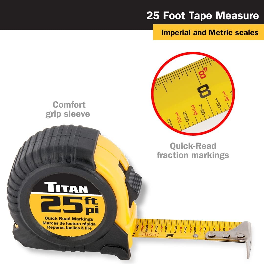 UGUCYUI-10925 6-Piece 25-Foot Tape Measure Bulk Set with Easy-Read ...