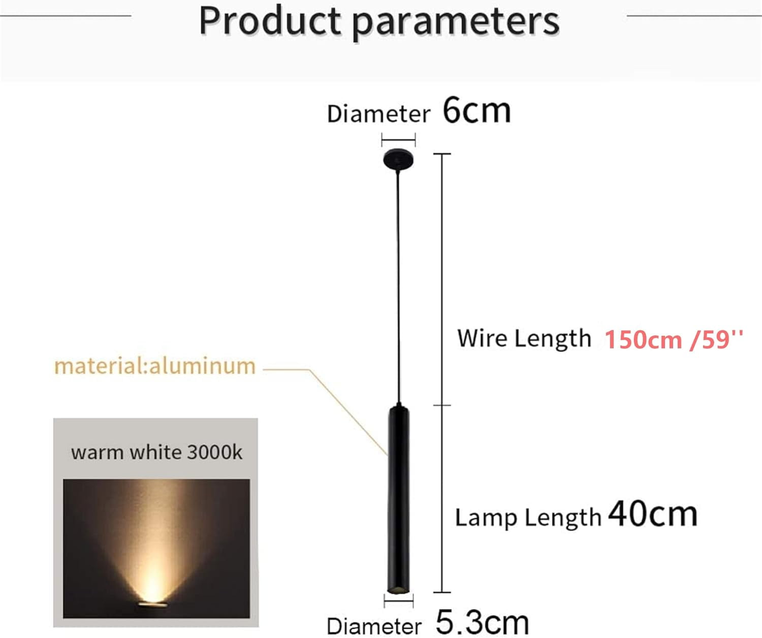 UGUCYUI-110v 12W Dia 5CM L40CM Tube LED Modern Pendant Lights Spot ...