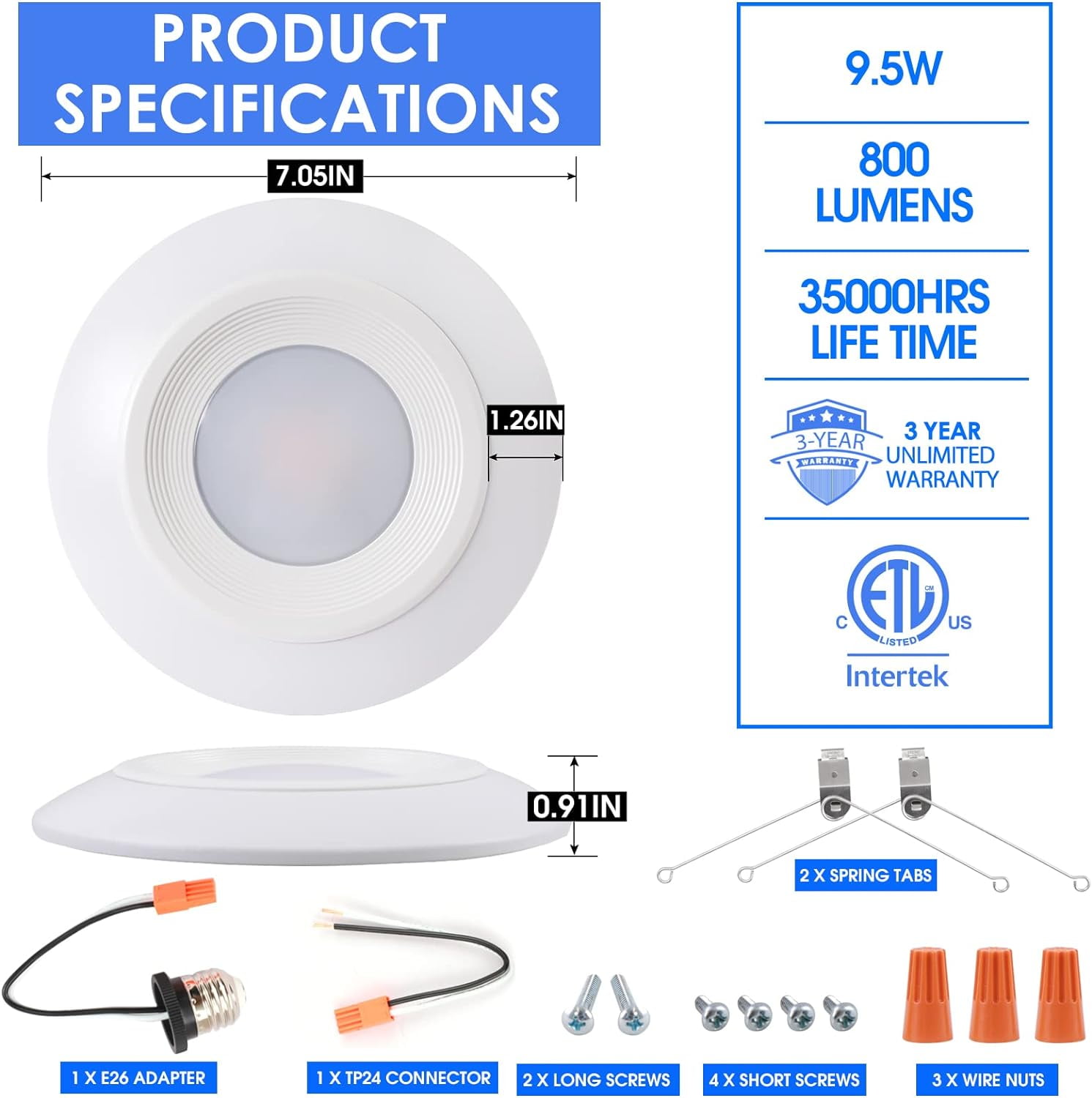 UGUCYUI-12 Pack 5/6 Inch LED Disk Light, Dimmable Surface Flush Mount ...