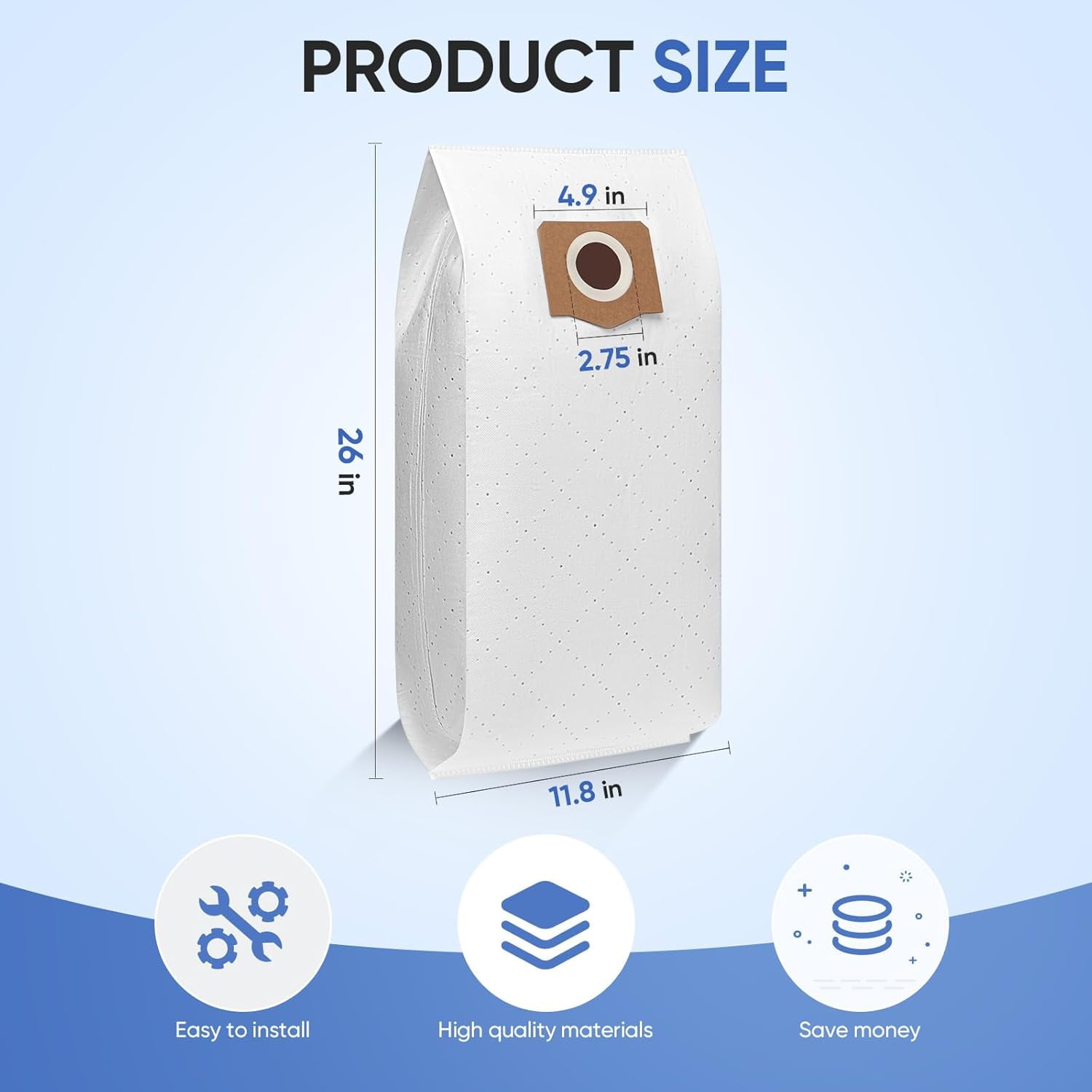 UGUCYUI-12 Pack AVG0905 Dust Bags Compatible with EGO Power+ 9 Gallon ...