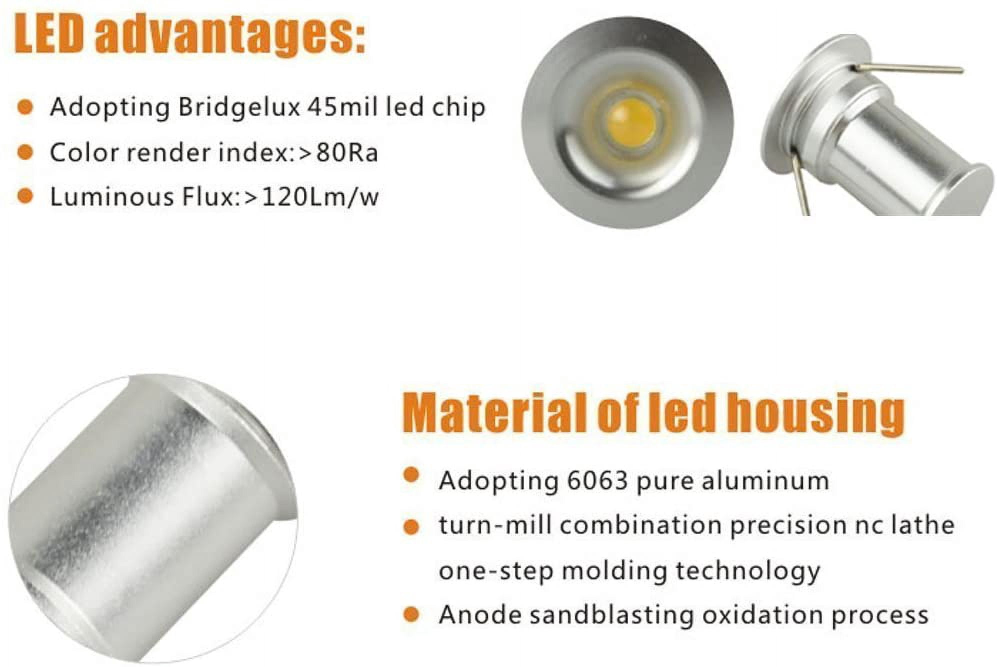 UGUCYUI-12V Under Cabinet LED Lights 9 Packs of Recessed Mini ...