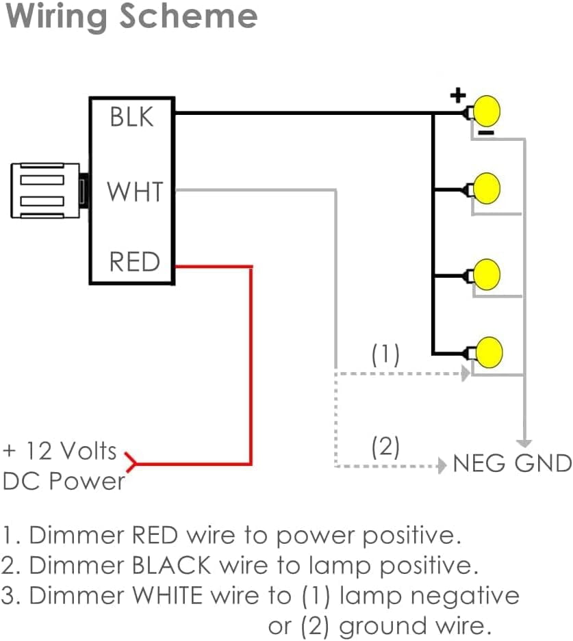 UGUCYUI-12V Light Dimmer, RV Boat Dimmer Switch High Side PWM Rotary ...