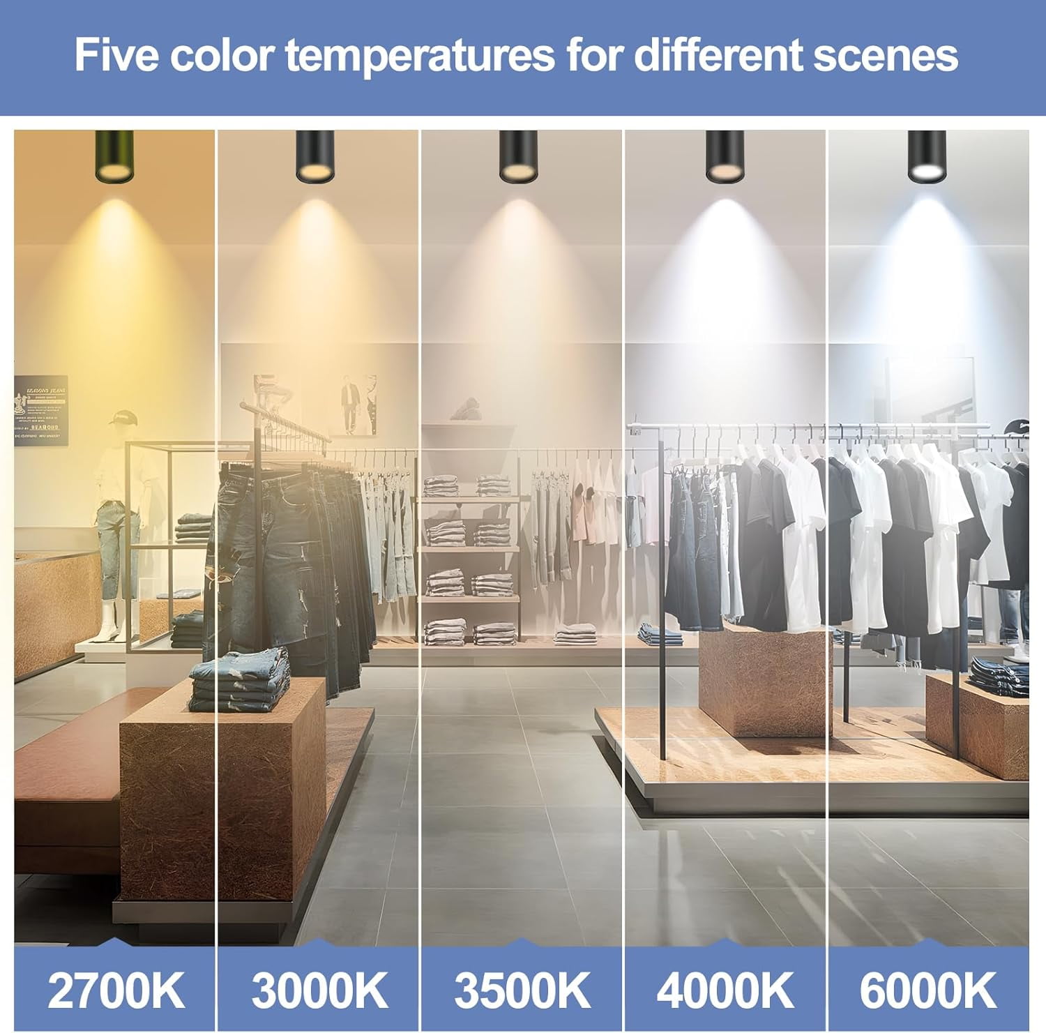 UGUCYUI-12W LED Ceiling Spotlight Indoor 5CCT Selectable Dimmable Spot ...