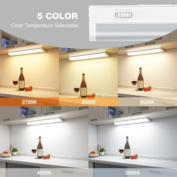 UGUCYUI-12inch Linkable Under Cabinet Lighting Hardwired Plug-in, Wired ...