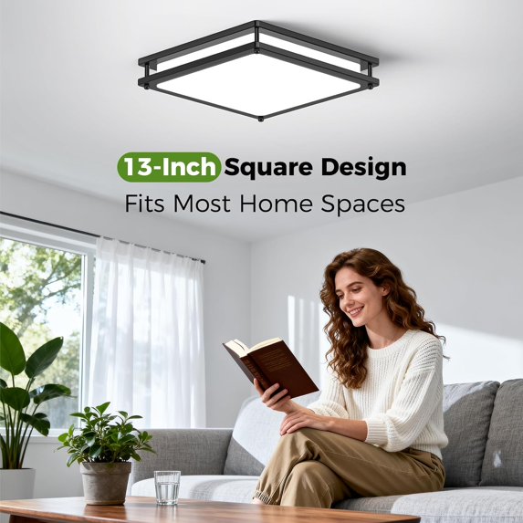 UGUCYUI-13 Inch 36W Flush Mount LED Ceiling Light Fixtures (450W Equiv ...