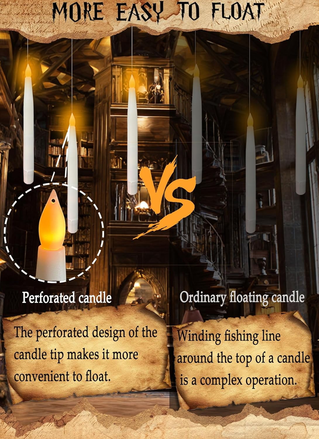 UGUCYUI-18Pcs Floating Candles with Magic Wand Remote, Battery Operated ...
