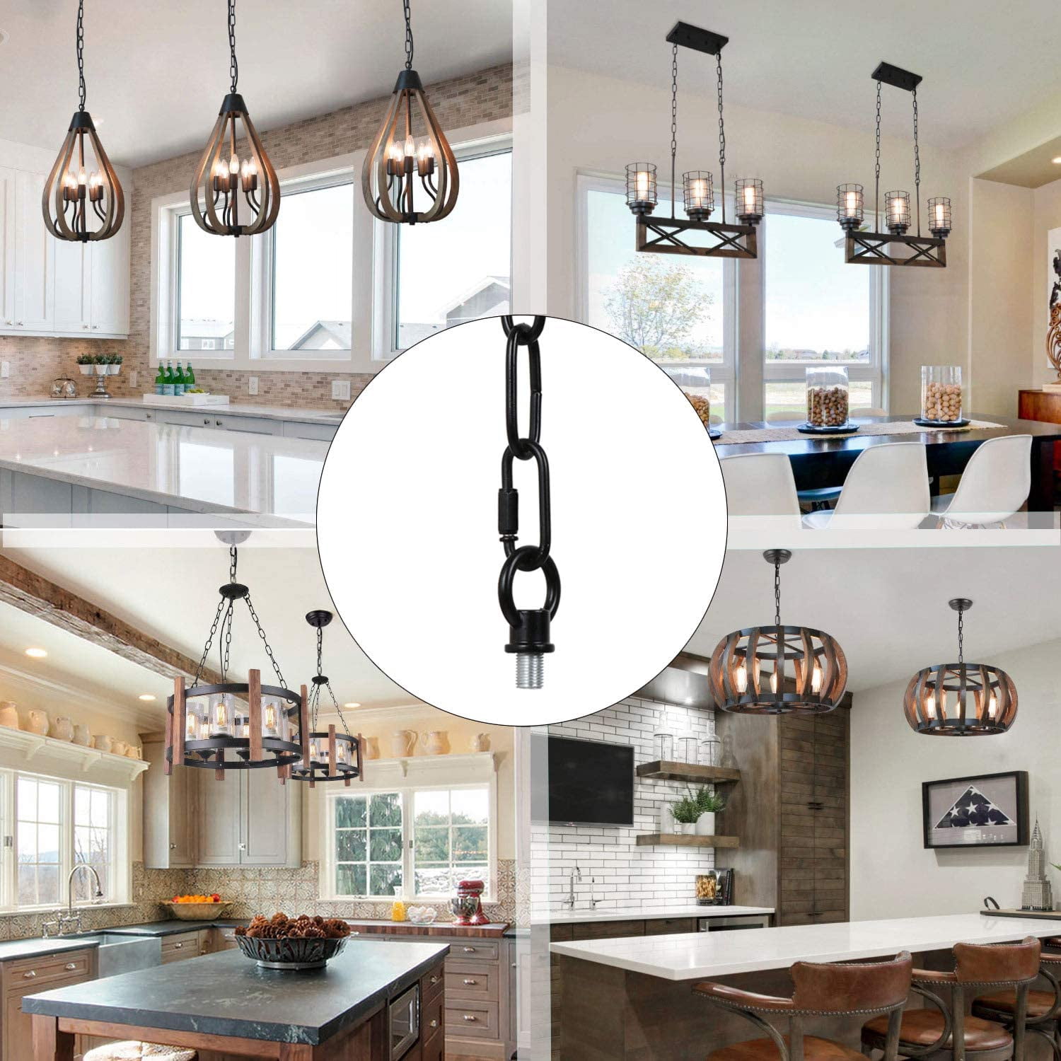 UGUCYUI-19ft Heavy Duty Chain for Light Fixture, Pendant Light Extra ...