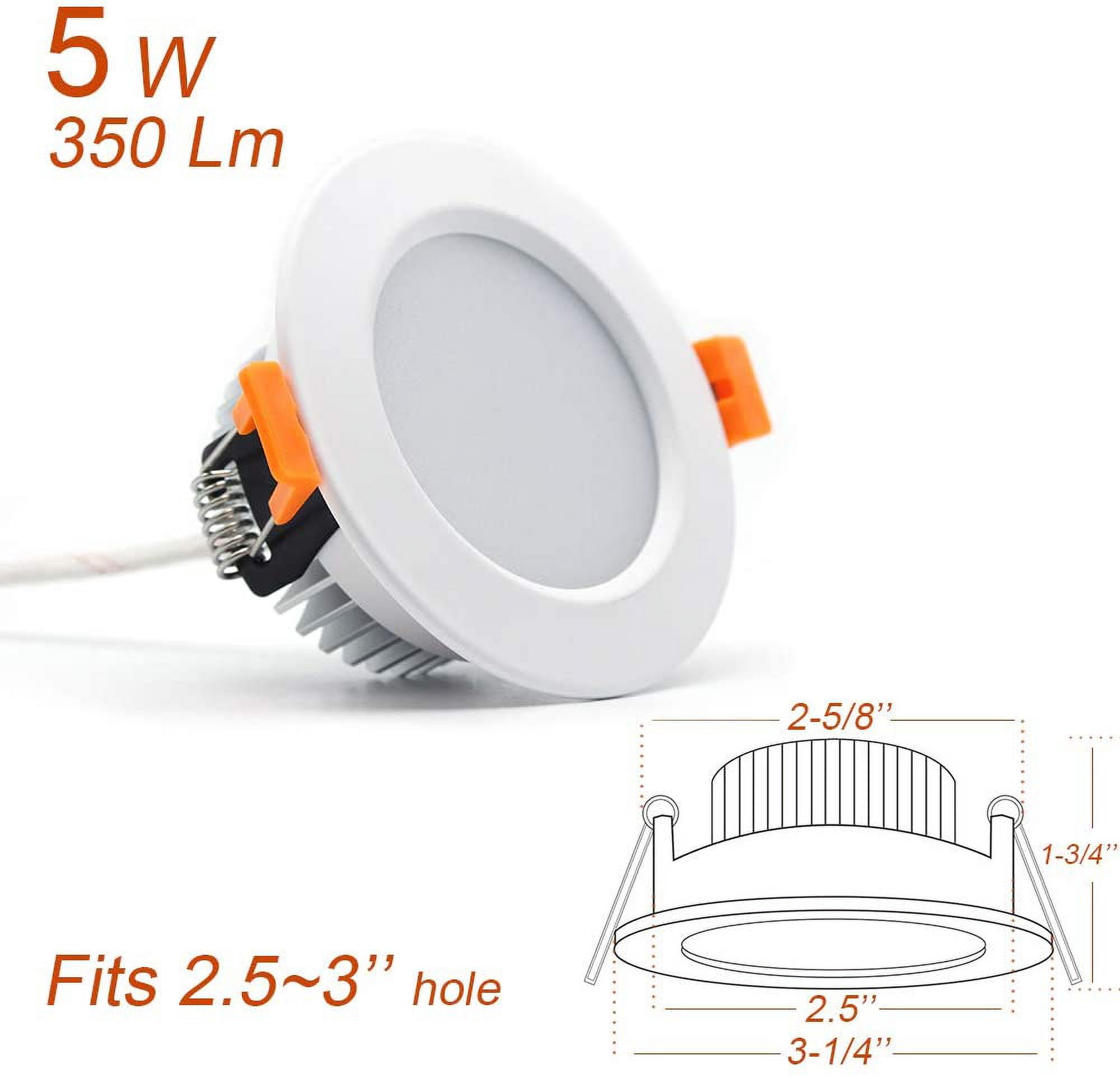 UGUCYUI-2.5 inch Dimmable LED Recessed Lighting, 5W Retrofit Downlight ...