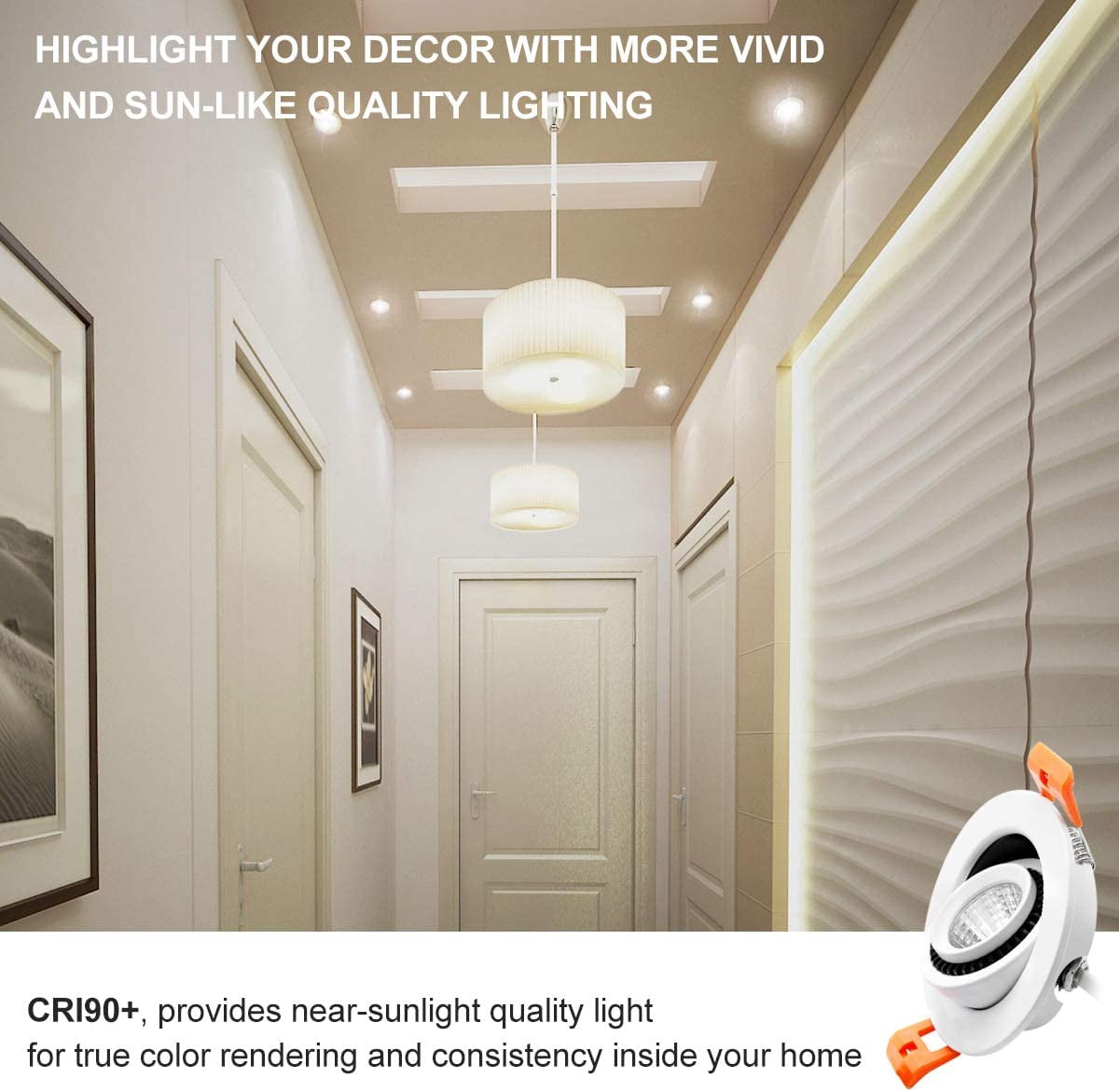 UGUCYUI-2 Inch Eyeball Gimbal LED Recessed Lighting Dimmable Downlight ...