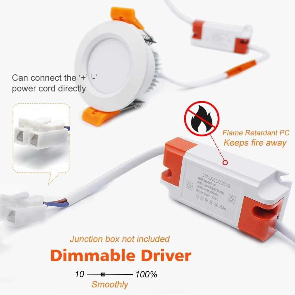 UGUCYUI-2 Inch LED Downlight, Recessed Lighting Dimmable Ceiling Light ...