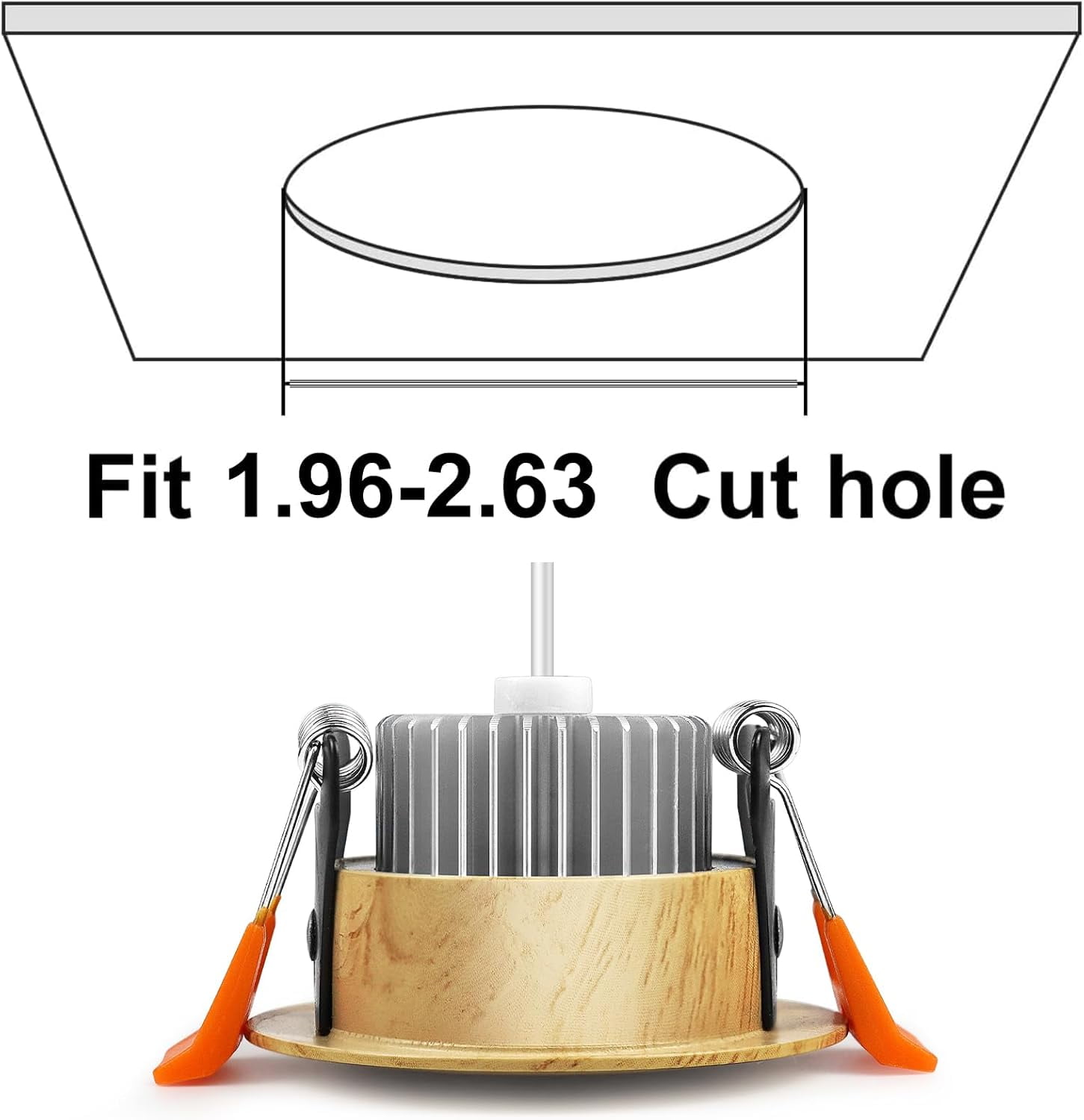 UGUCYUI-2 Inch LED Recessed Lighting, Wood Grain Style Dimmable ...