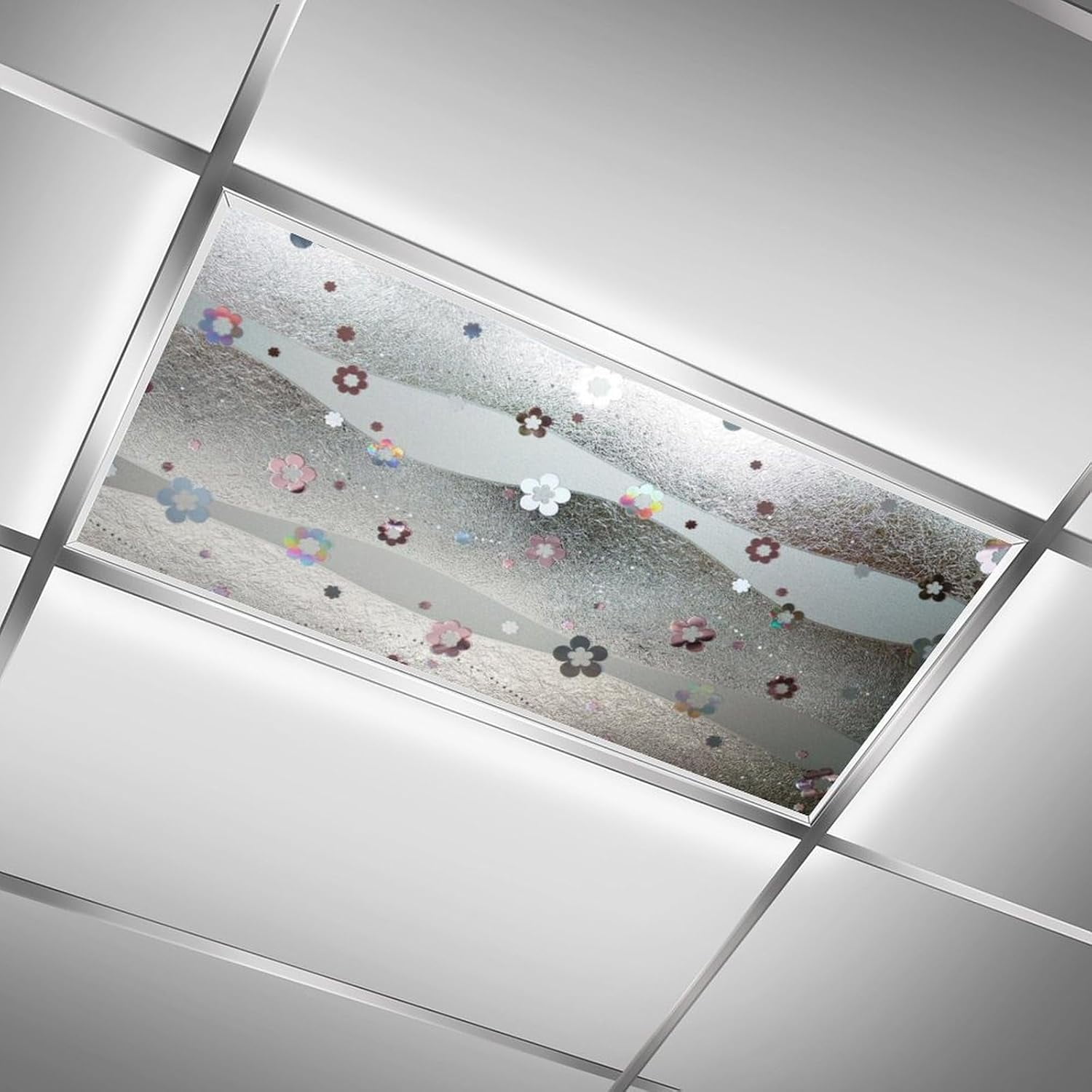 UGUCYUI-2 Pack Fluorescent Light Covers 4 X 2 Feet Stained Glass ...