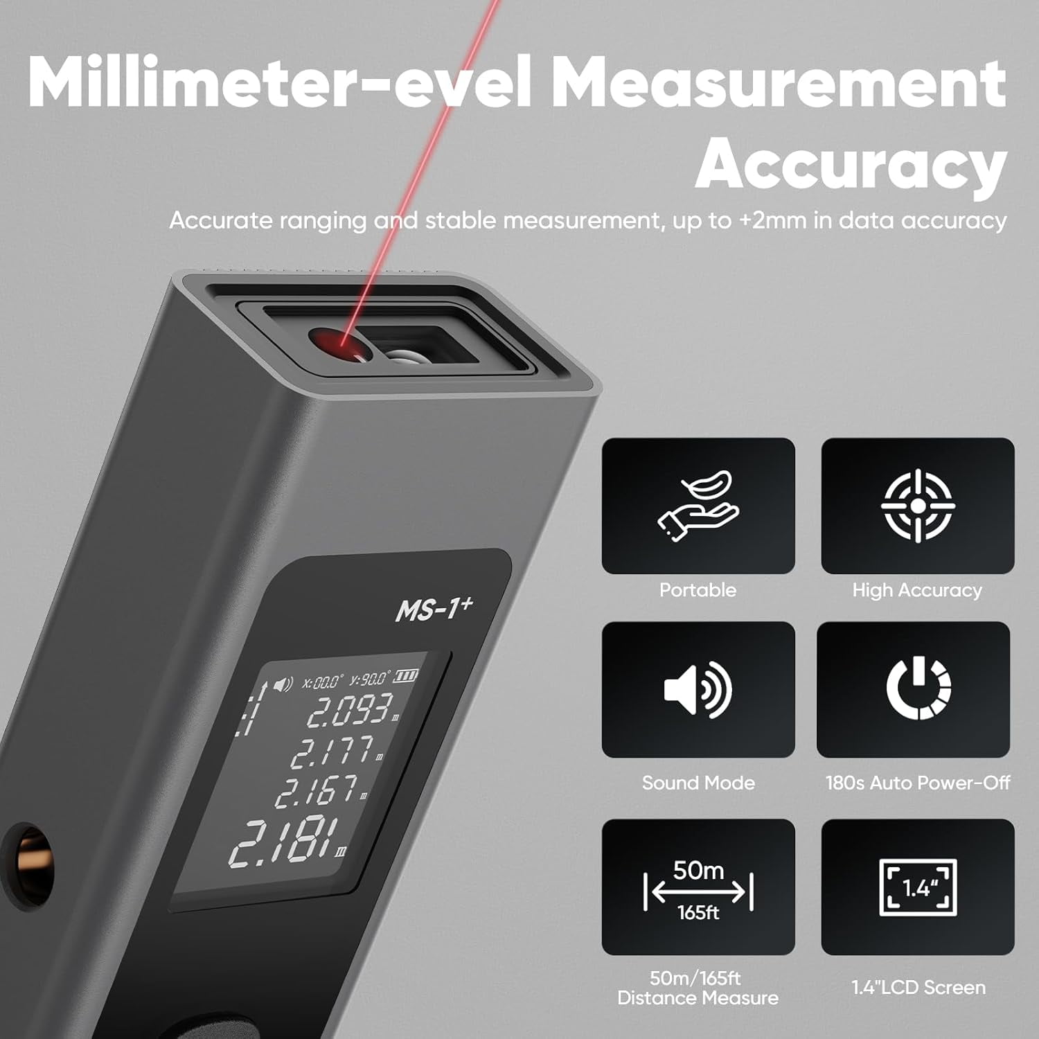 UGUCYUI-2-in-1 Laser Measure & Line Laser 165 FT - Distance Meter with ...