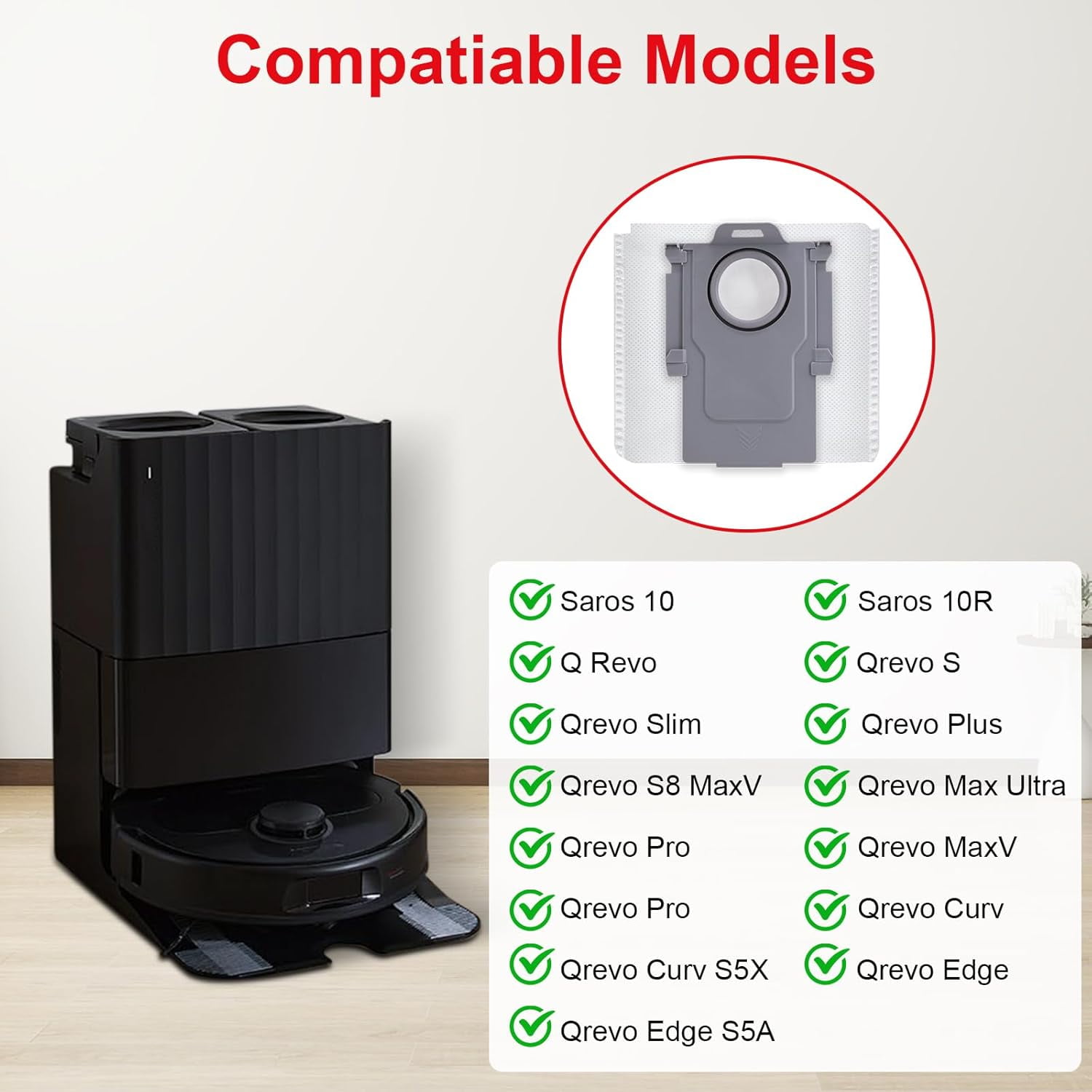 UGUCYUI-20 Pack Dust Bags for Roborock, Q revo, Qrevo S, Qrevo Plus ...