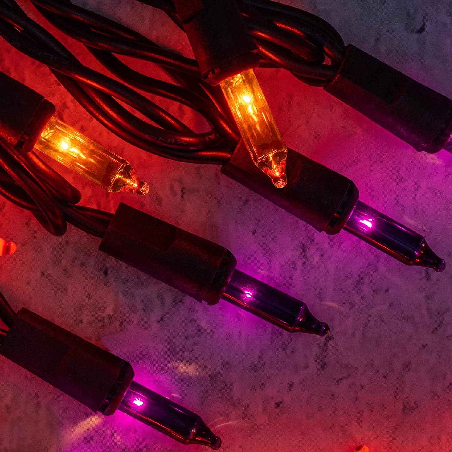 UGUCYUI-200 Orange & Purple Christmas Lights, Pack of 2 Strands of 21 ...